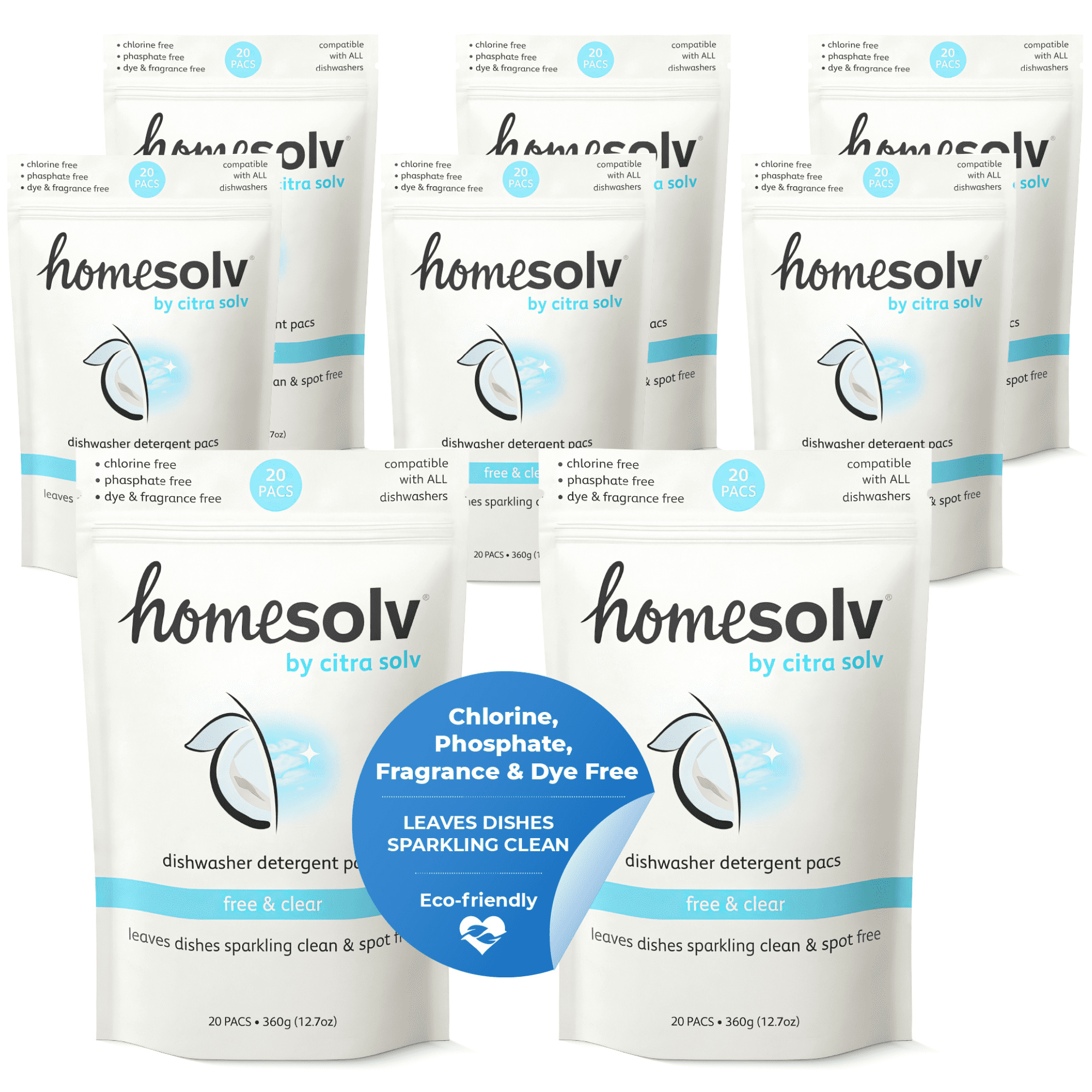 Citra Solv Homesolv Automatic Dishwashing Detergent, Fragrance Free, 20 ...