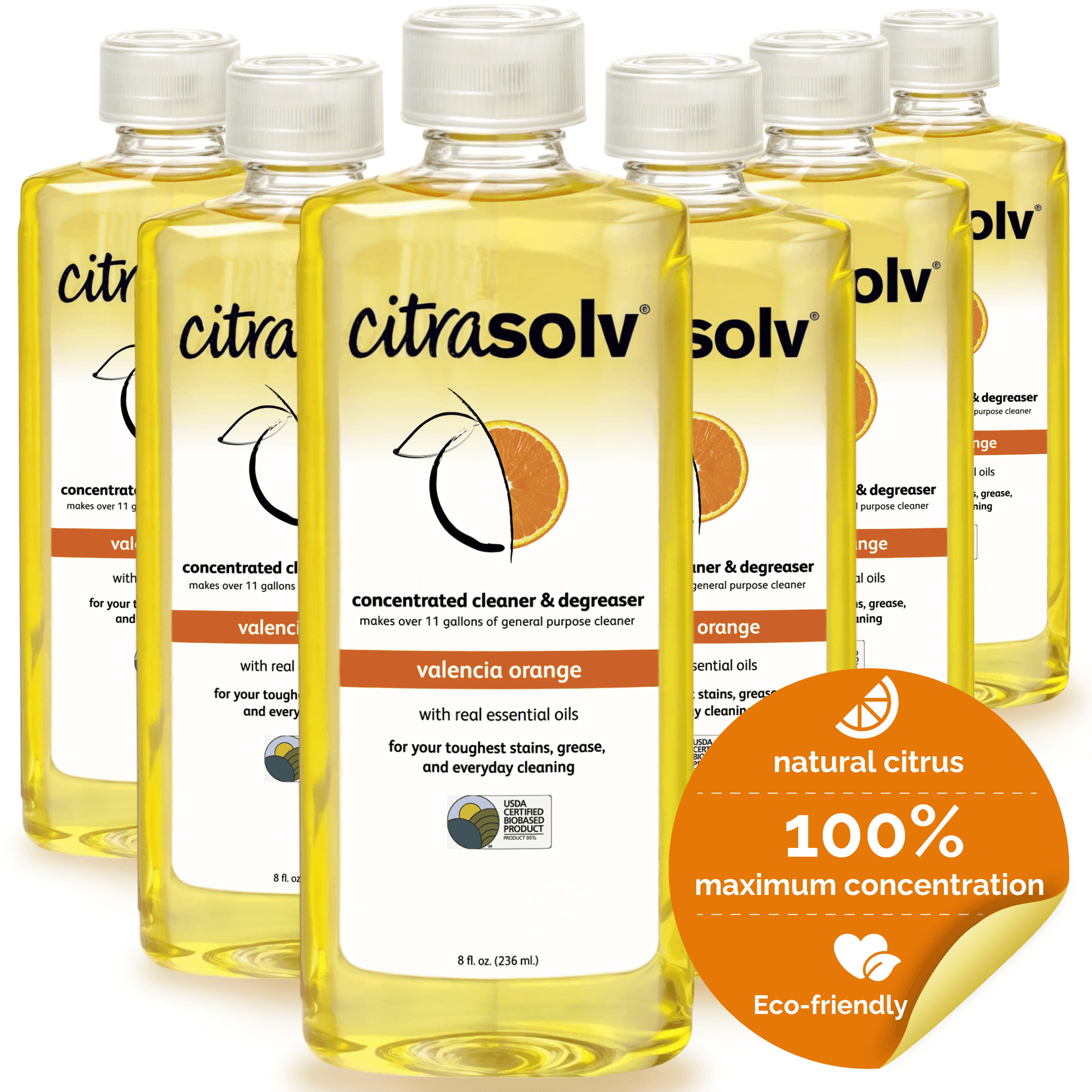 Citra Solv Concentrated Indoor Household Cleaner & Degreaser, Orange, 8 ...