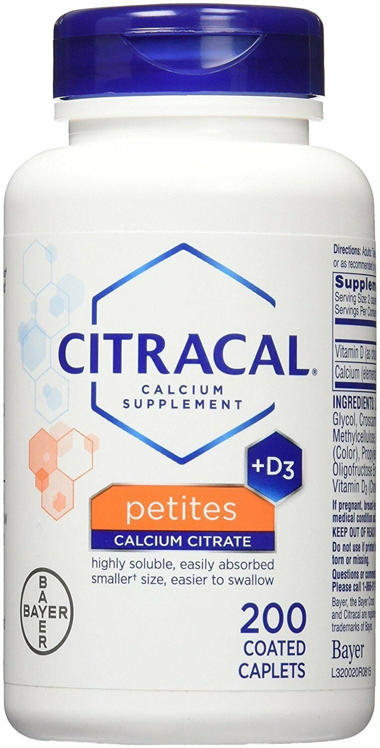 Citracal Petite Calcium Citrate Vitamin D3 Supplement, Bone Support ...