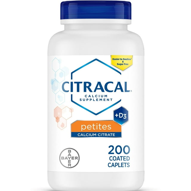 Citracal Petites Calcium Citrate With Vitamin D3, Caplets, 200 Count ...