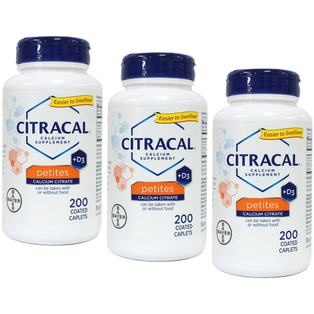 Citracal Petites, Vitamin D3 Tablets, 200 CT, Pack of 3 - Walmart.com