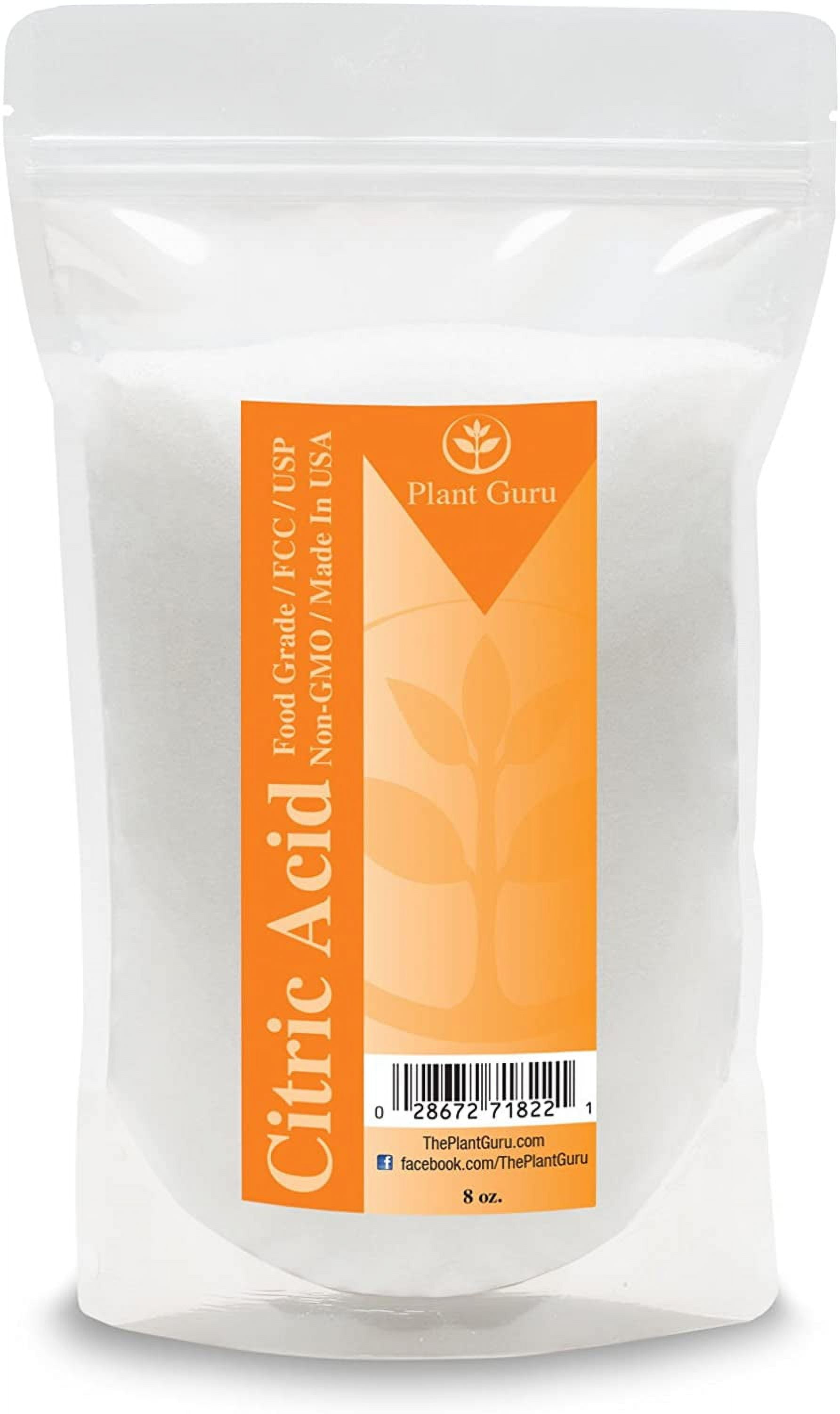 Citric Acid Powder 8 oz. 100% Pure Food Grade, Kosher, NON-GMO, For ...