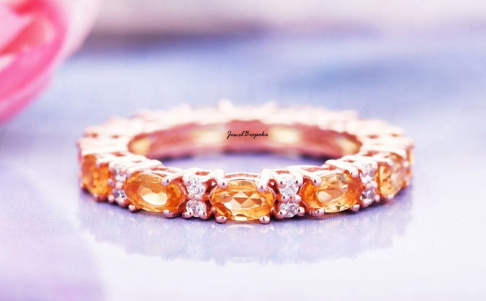 Citrine Band Ring Orange Eternity Stackable Sapphire wedding ...