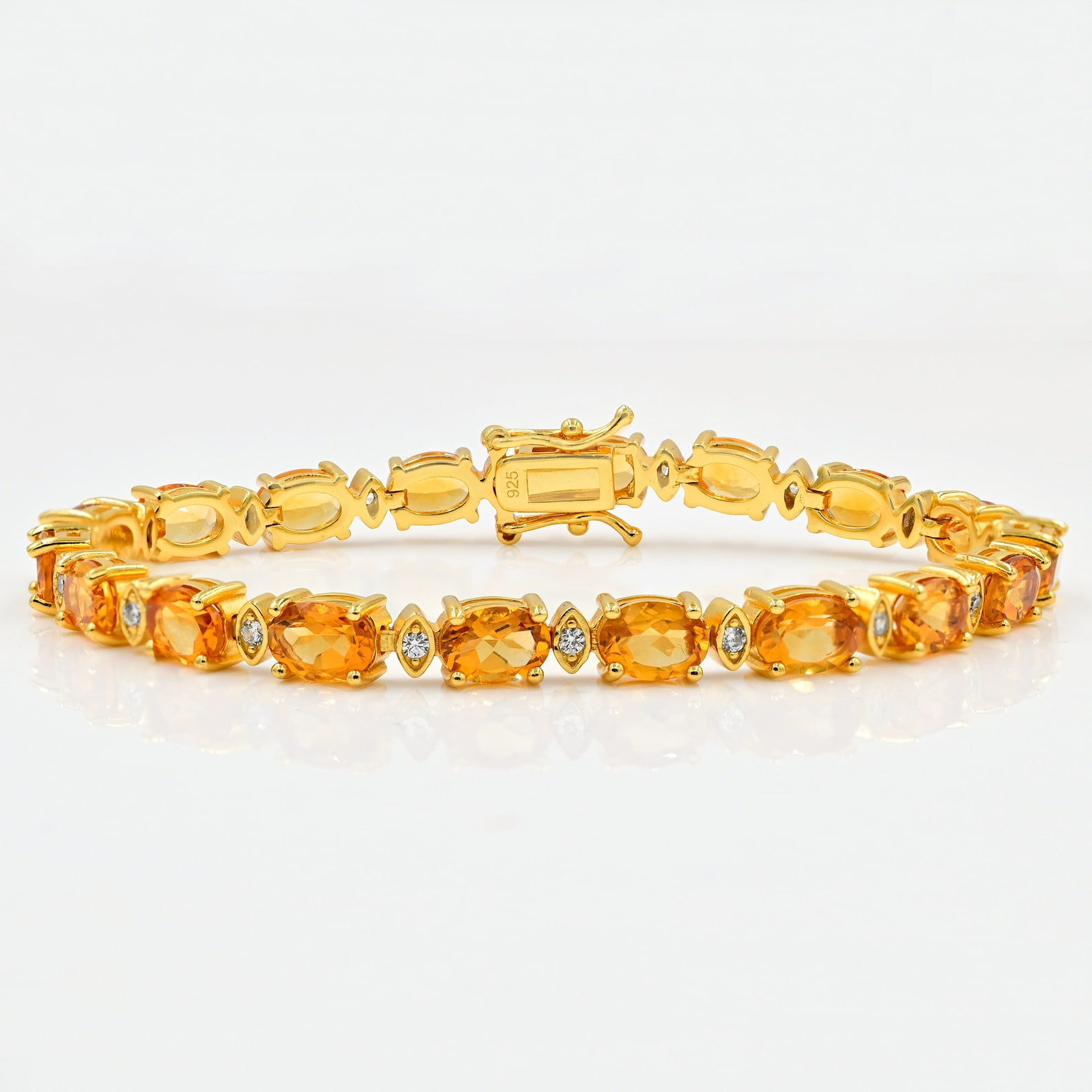Citrine Bracelet, 925 Sterling Silver, Citrine Tennis Bracelet ...