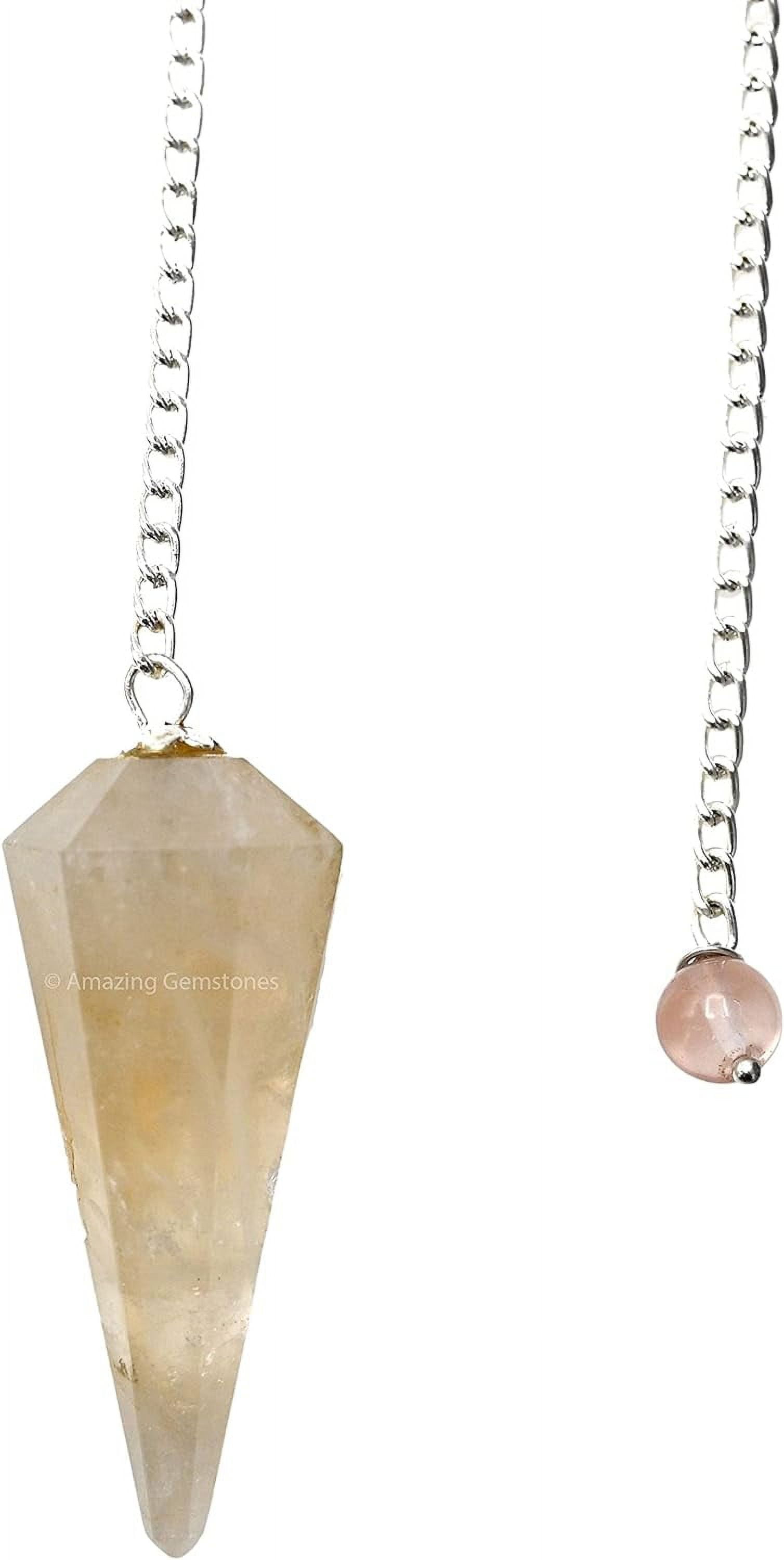 Citrine Crystal Pendulum Dowsing Reiki Hexagonal Points - Walmart.com