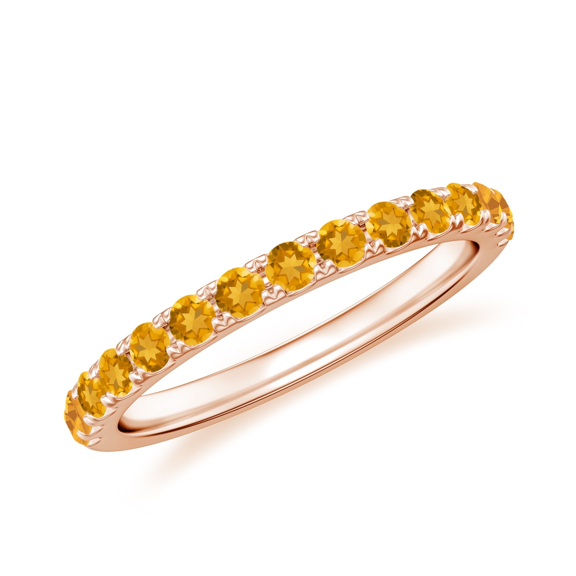 Citrine Eternity Band Ring for Women Rose Gold Plated Solid 925 ...