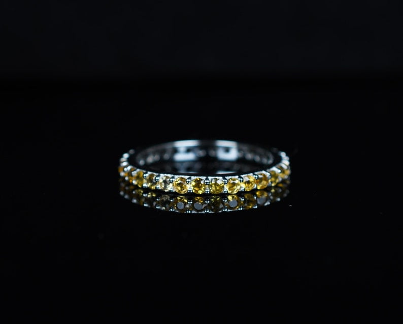 Citrine Full eternity band Ring Wedding Engagement Matching Band Ring ...