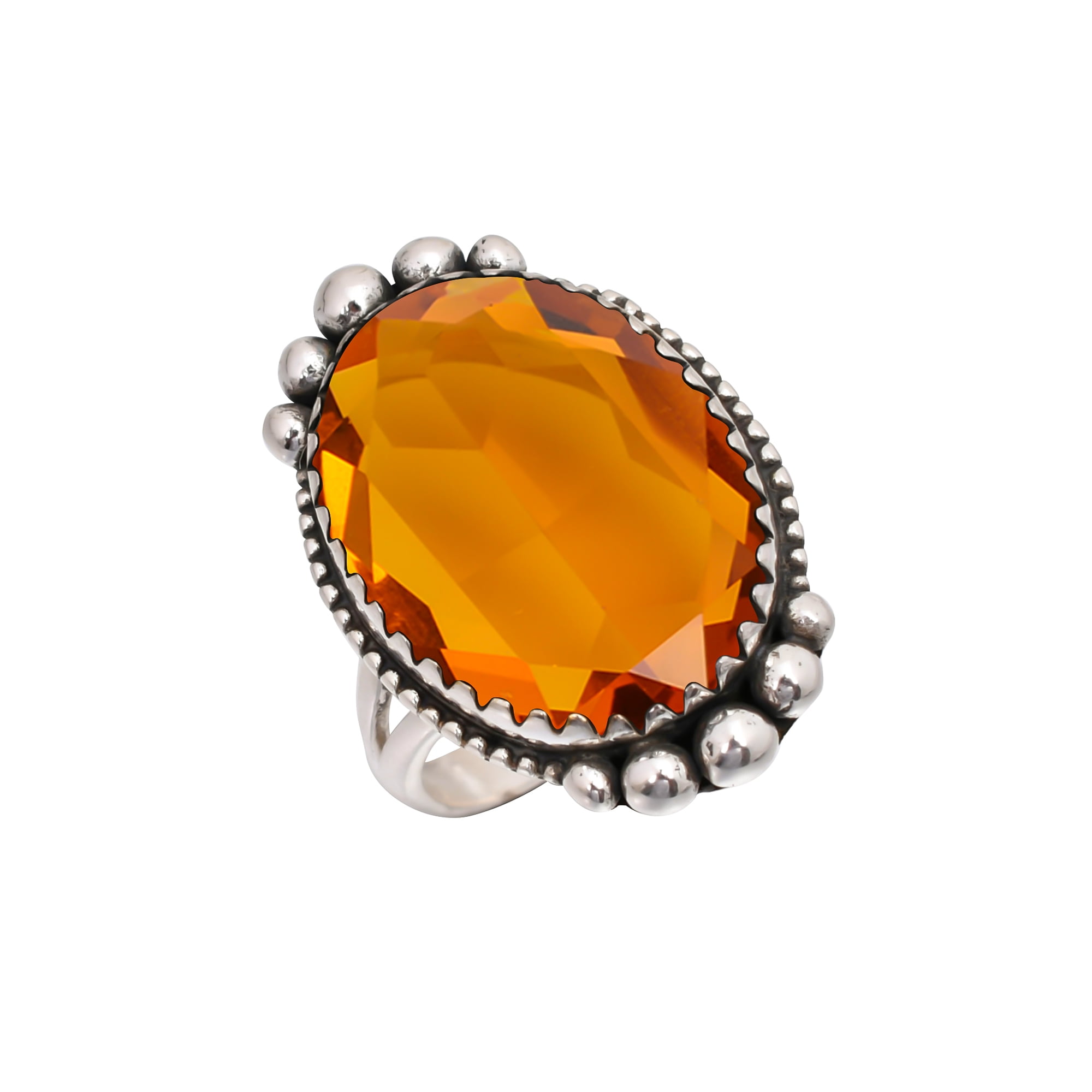 Citrine Gemstone 925 Sterling Silver Jewelry Ring, Adjustable Ring ...