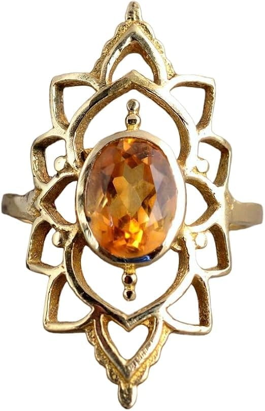 Citrine Gemstone Ring, Natural Citrine Ring, November Birthstone ...
