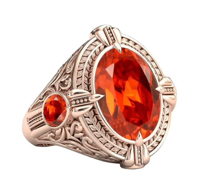 Citrine Gemstone Wedding Signet Ring For Men 18K Gold Gemstone 10Ct ...