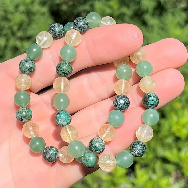 Citrine Green Dongling Stone 8mm Beaded Bracelet - Walmart.com
