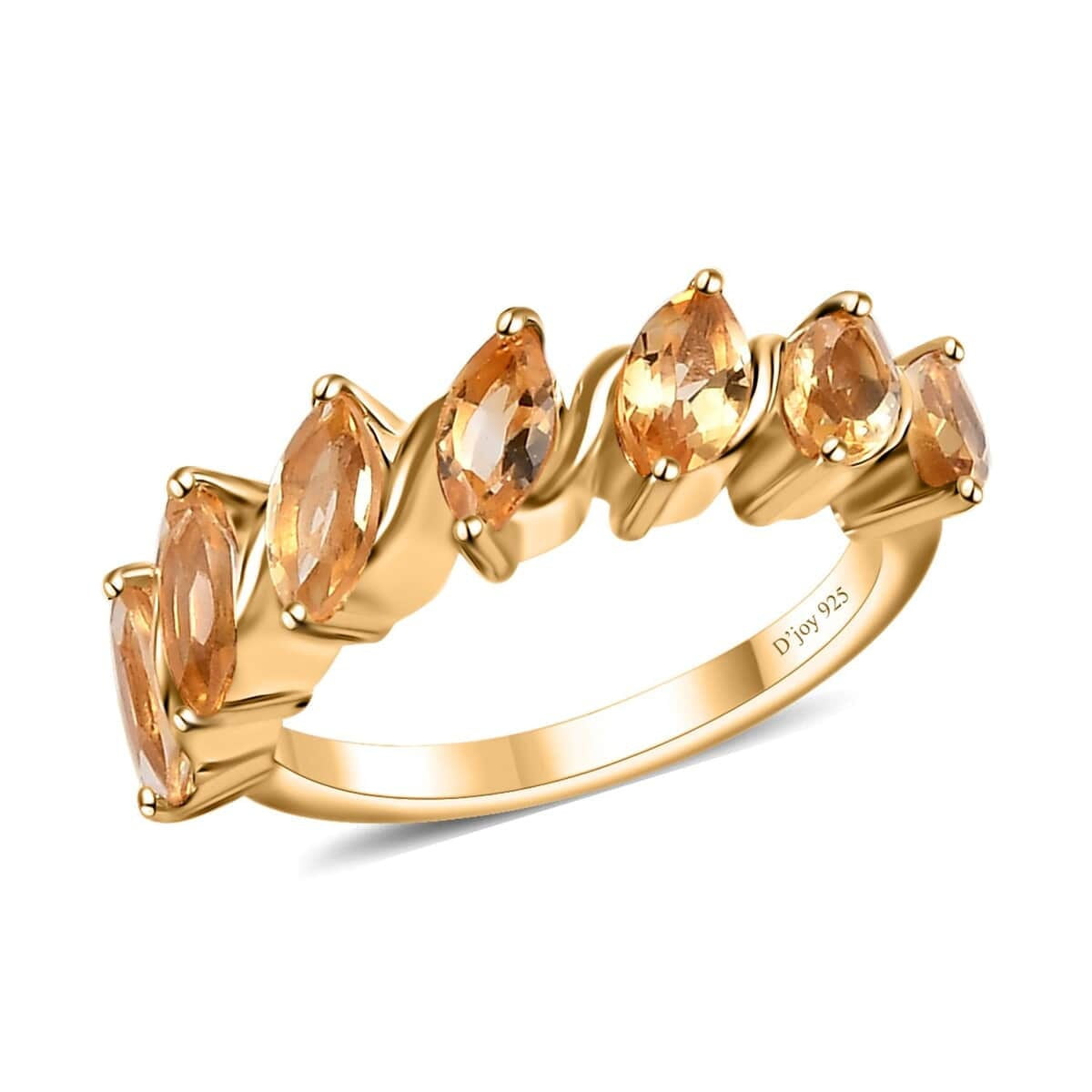 Citrine Ring 14K Gold Engagement Marquise, Natural Gemstone Cocktail ...