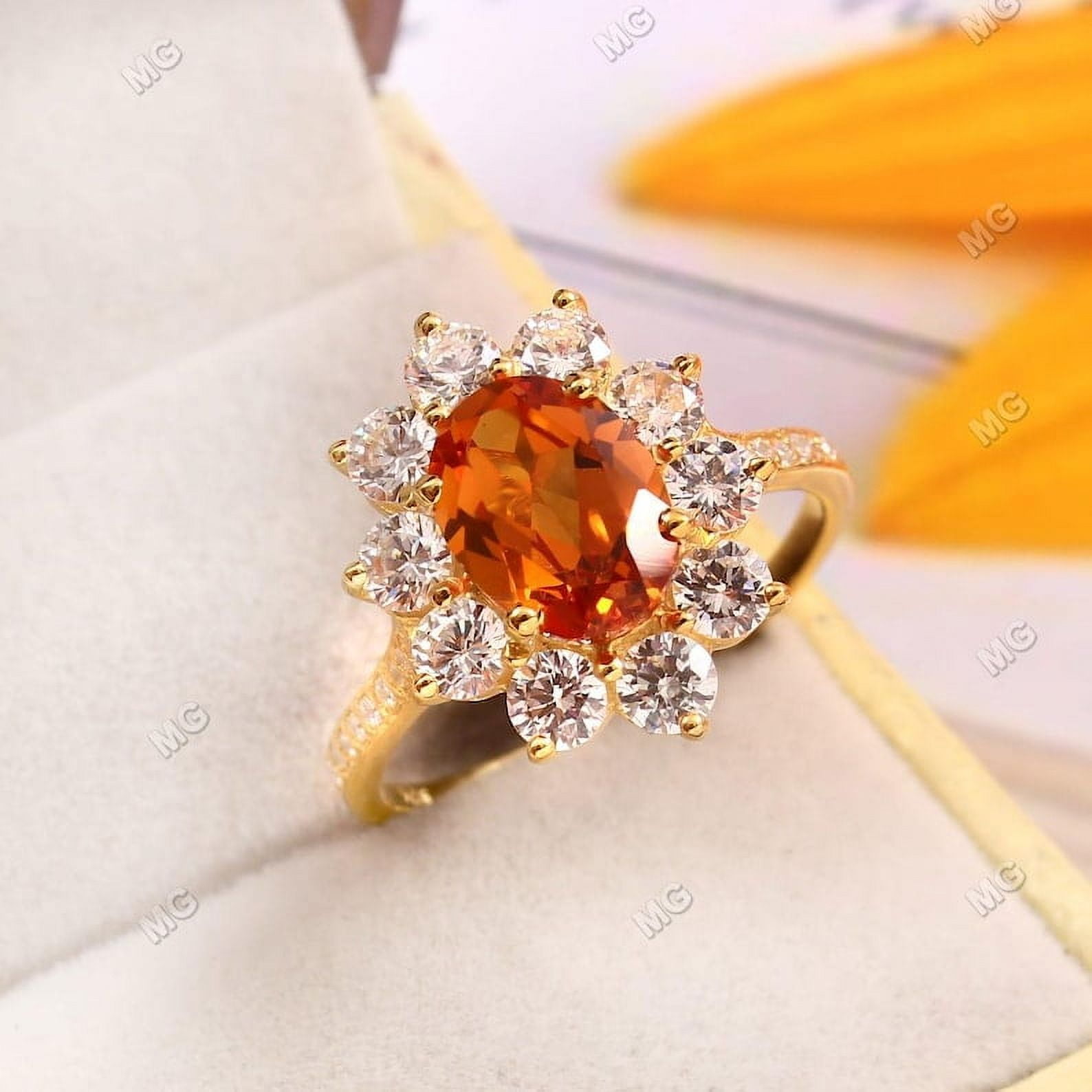 Citrine Ring Diana moissanite Citrine Ring For Women Citrine Gemstone ...