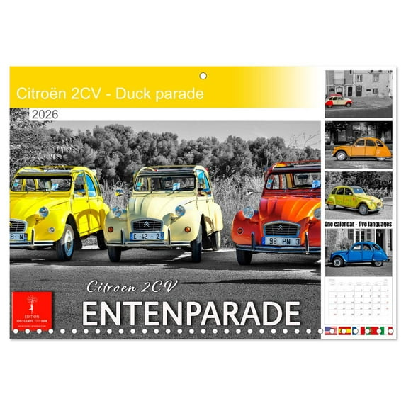 Citroën 2CV - Duck parade (Monthly Wall Calendar 2026 16.5 x 23.4 (open ...