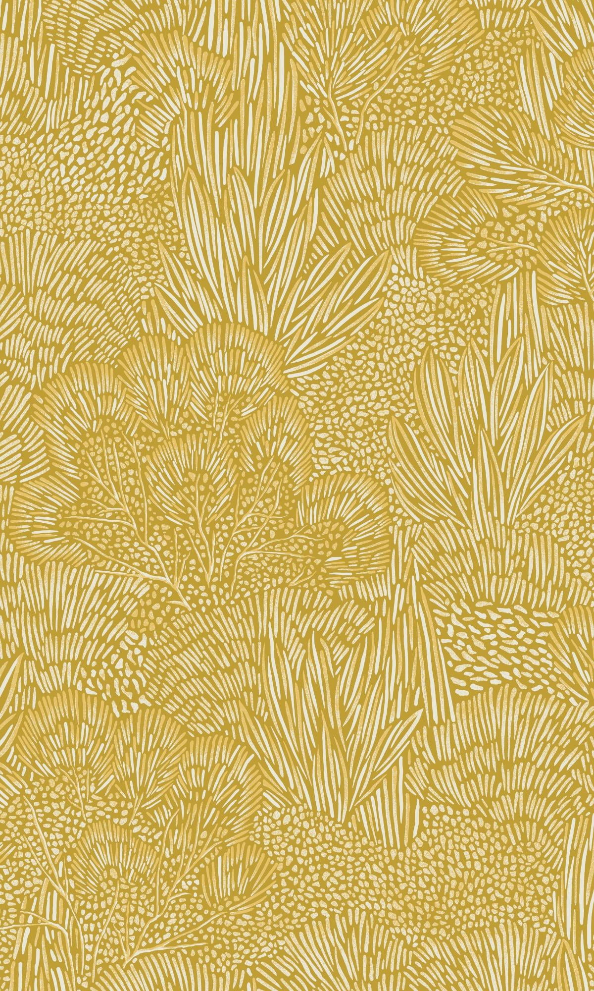 Citron Embossed Leaves & Trees Tropical Wallpaper, Double Roll, 57 sqft ...