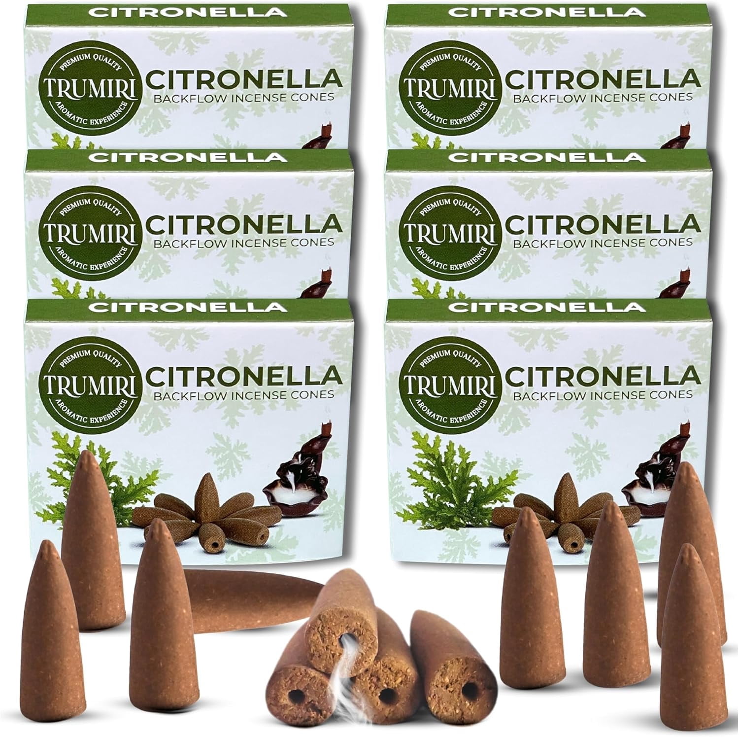 Citronella Backflow Incense Cones - 60 TotalIncense Waterfall Cones - 6 ...