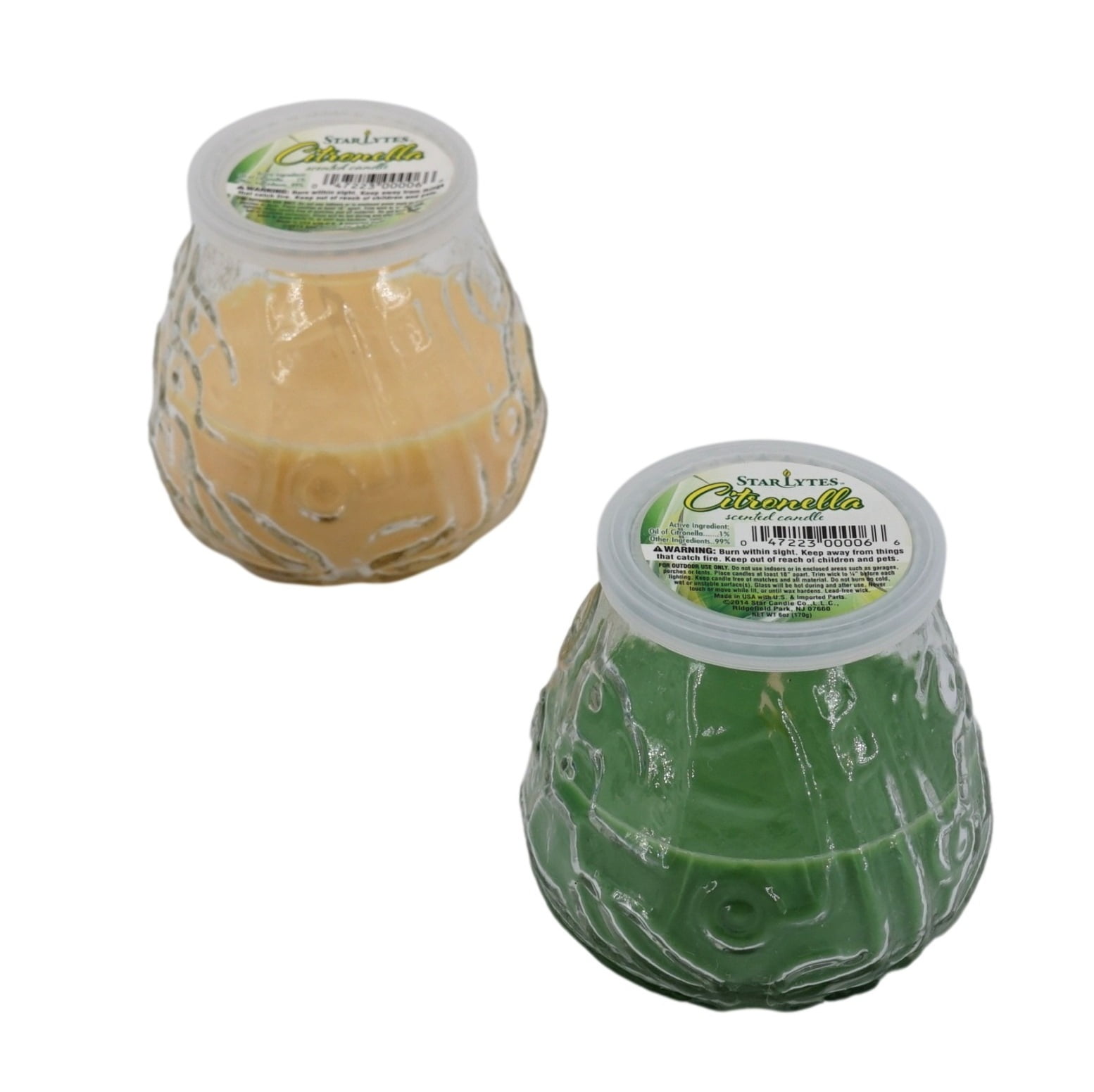 Citronella Jar Candles (Set Of 2, 6 oz ea) Summer Decorative Glass Jar ...