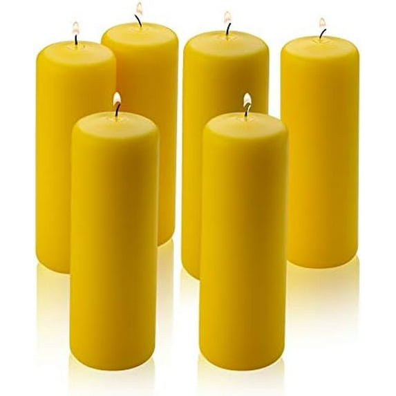 Citronella Pillar Candle - Set of 6 Citronella Candles - 6 inch Tall, 2 ...