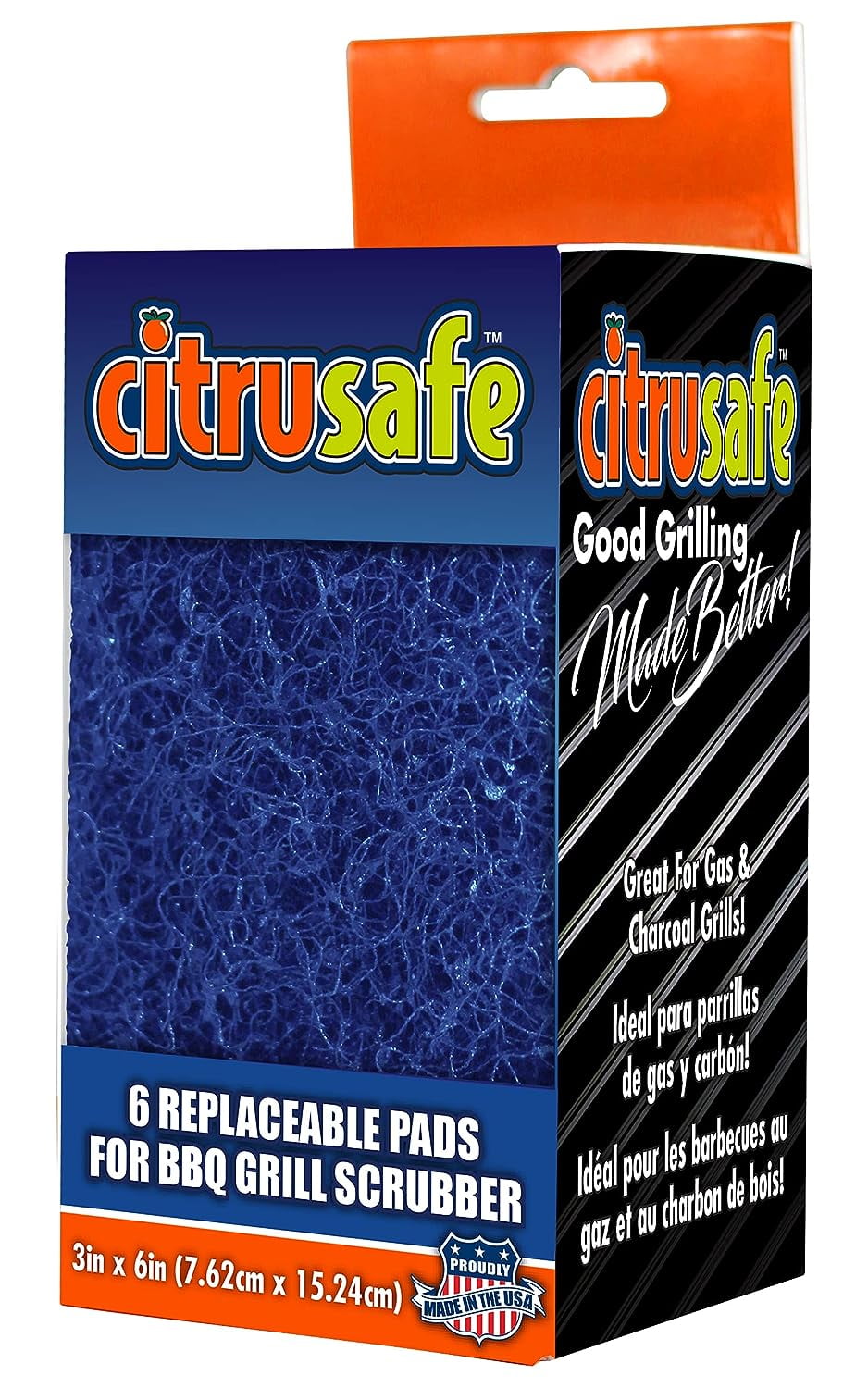 CitruSafe 6 Count Replaceable BBQ Grill Scrubber Pads - Removes Grease ...