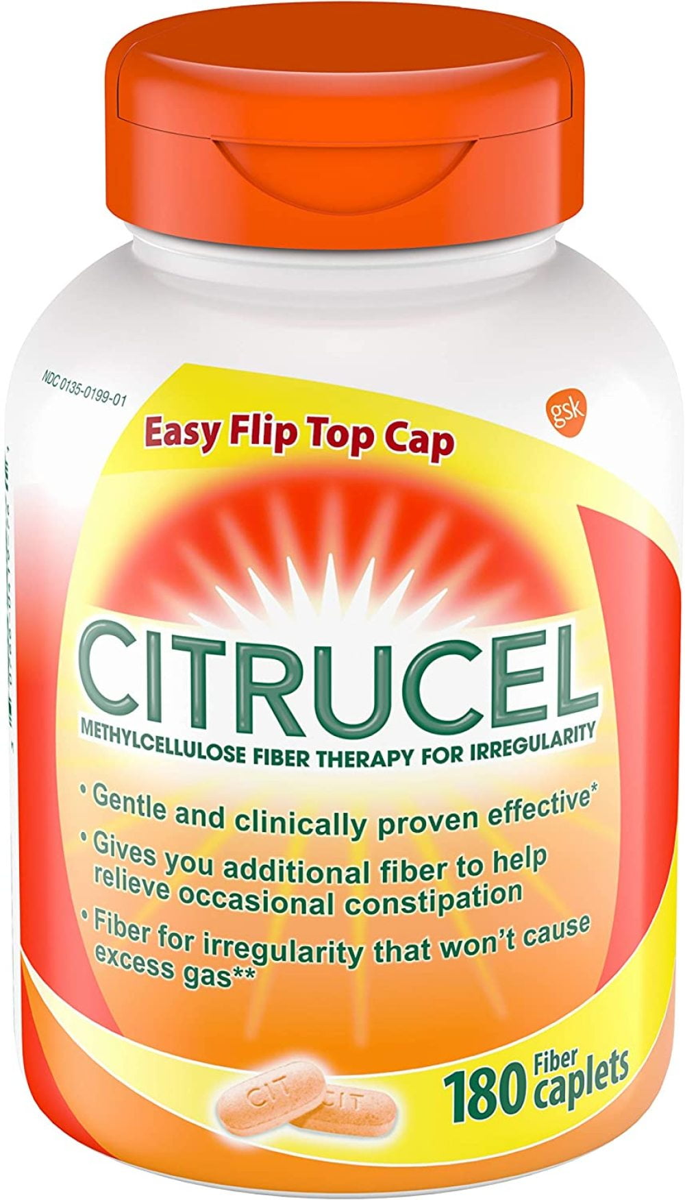 Citrucel Caplets 180 Tablets/Tabs Pack of 3 - Walmart.com