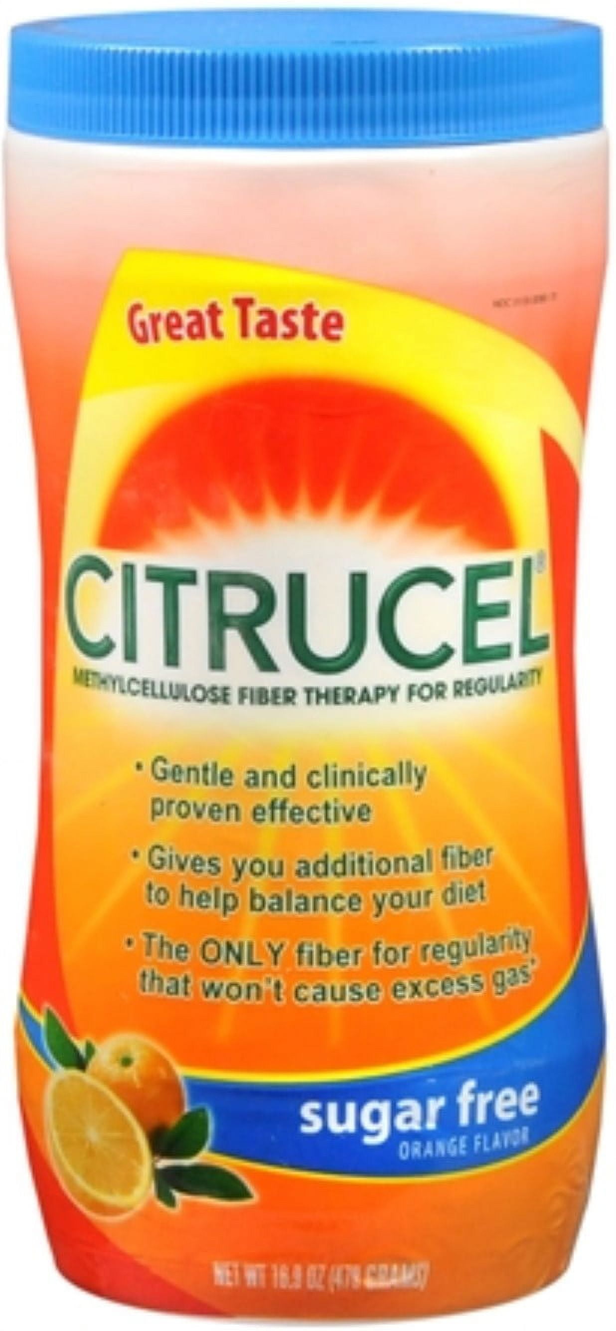 Citrucel Sugar-Free Orange Flavor Fiber Supplement 16.90 oz (Pack of 3 ...
