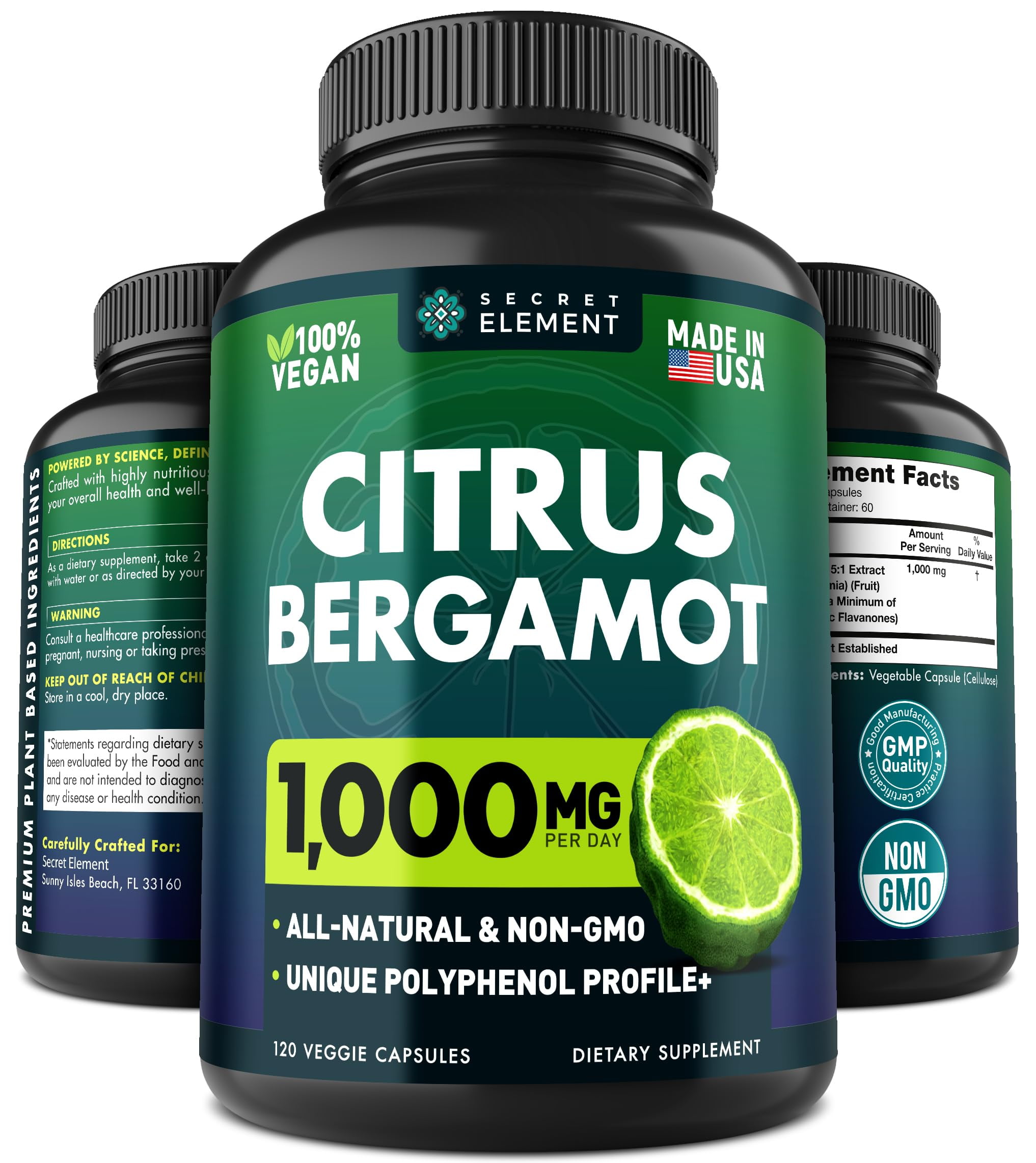 Citrus Bergamot Extract 1000mg Organic Citrus Bergamot Supplement For