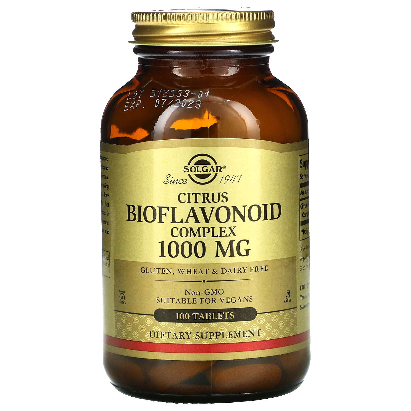 Citrus Bioflavonoid Complex, 1,000 mg, 100 Tablets, Solgar - Walmart.com