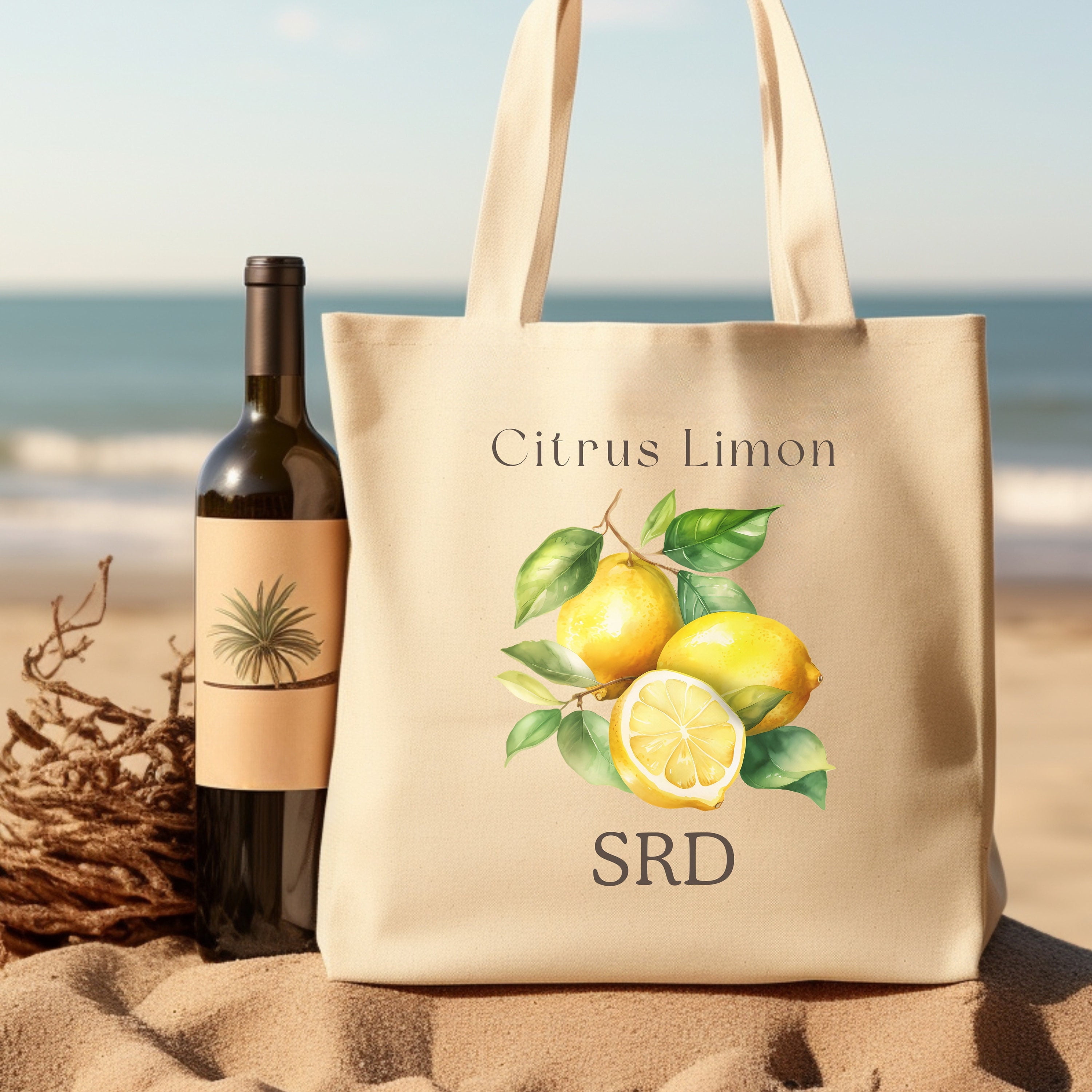 Citrus Botanical Tote With Lemon Orange Artwork And Fresh Farmhouse ...