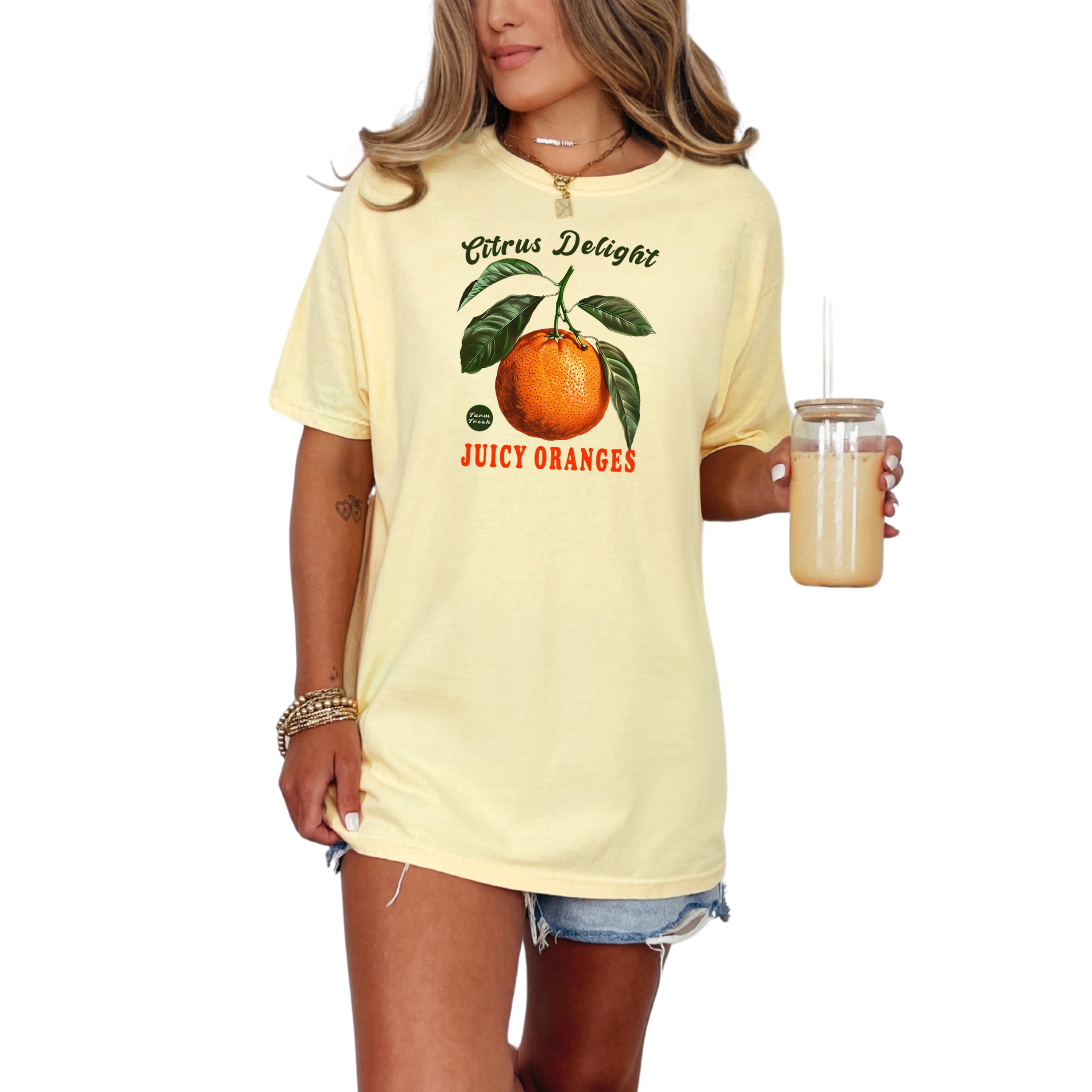 Citrus Delight Oranges T-Shirt, Farm Fresh Produce, Fruit Lover Tee ...