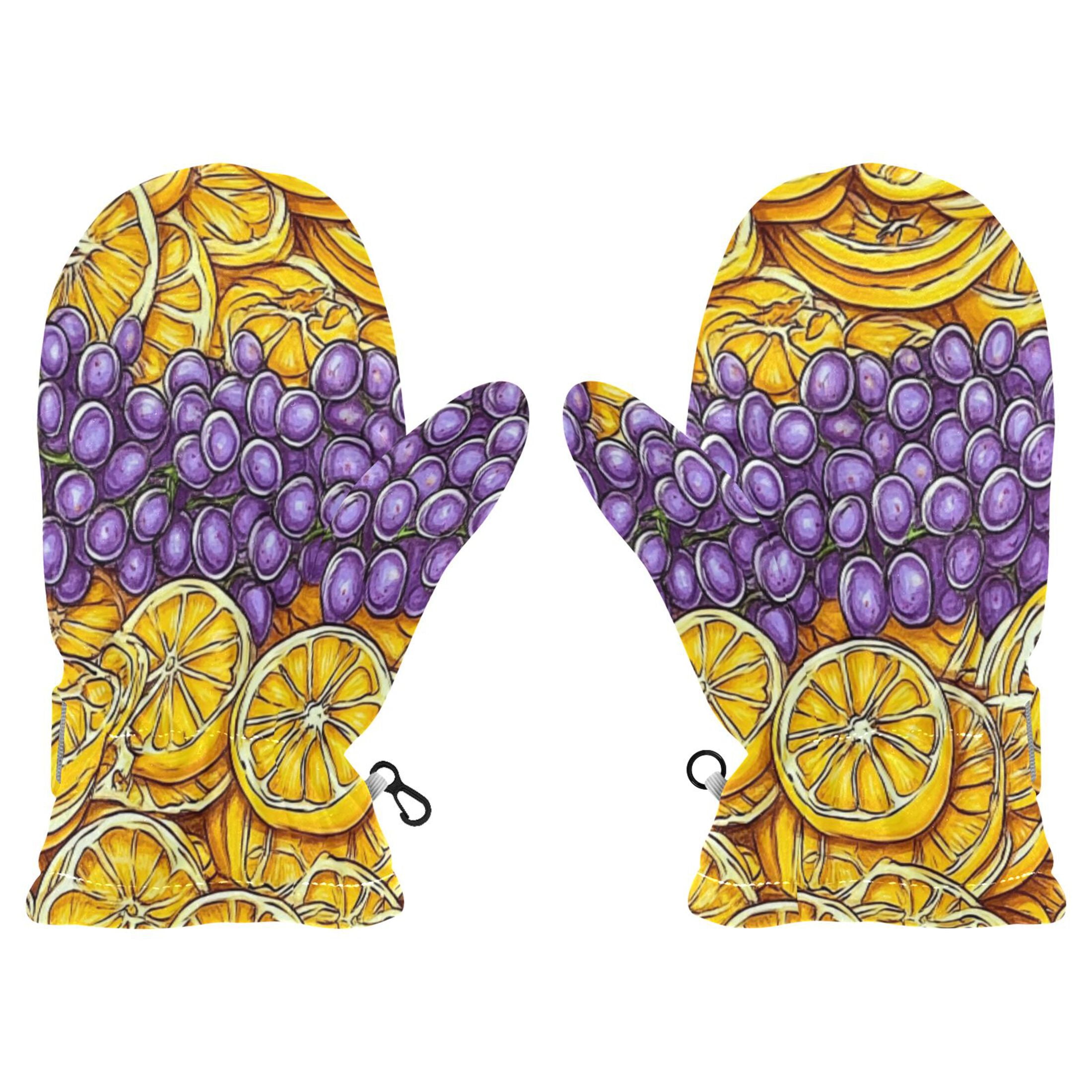 Citrus Delight Witch Cauldron Pattern Cold Weather Mittens Cozy Gloves ...
