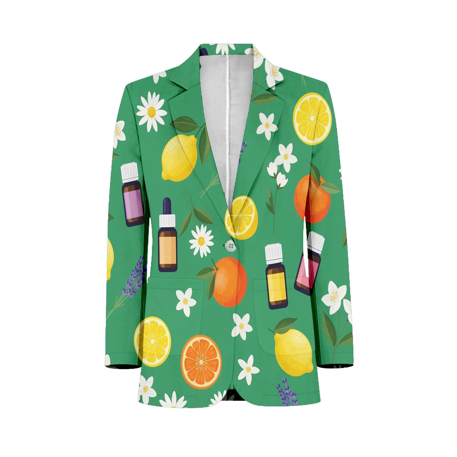 Citrus Floral Aromatherapy Men's Suit Blazer Casual Party Wear Slim Fit ...