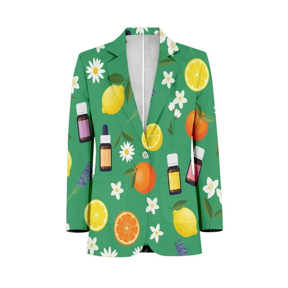 Citrus Floral Aromatherapy Men's Suit Blazer Casual Party Wear Slim Fit ...