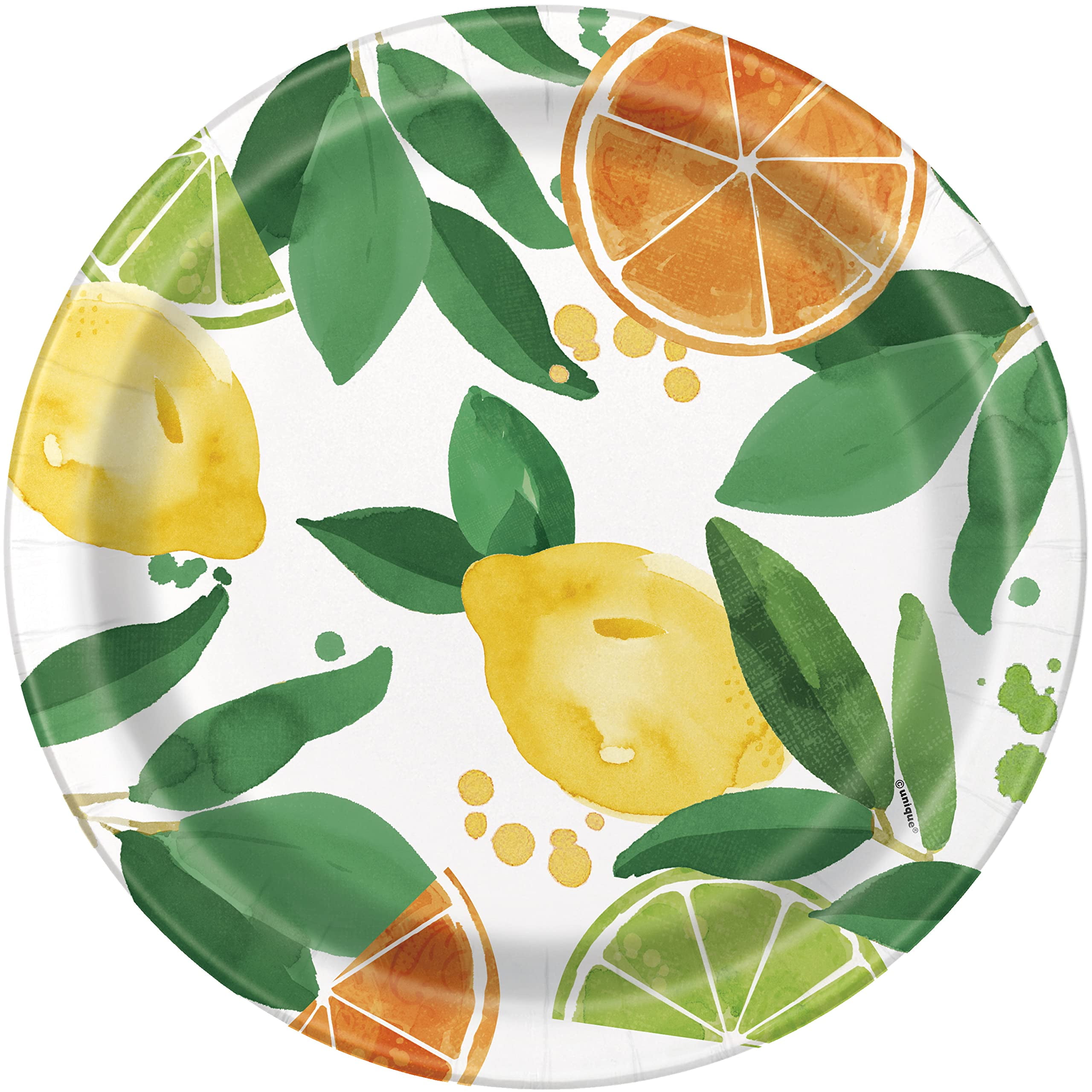 Unique 16485 Plates-23 cm-Citrus Fruit Summer Party-8 Count (Pack of 1 ...