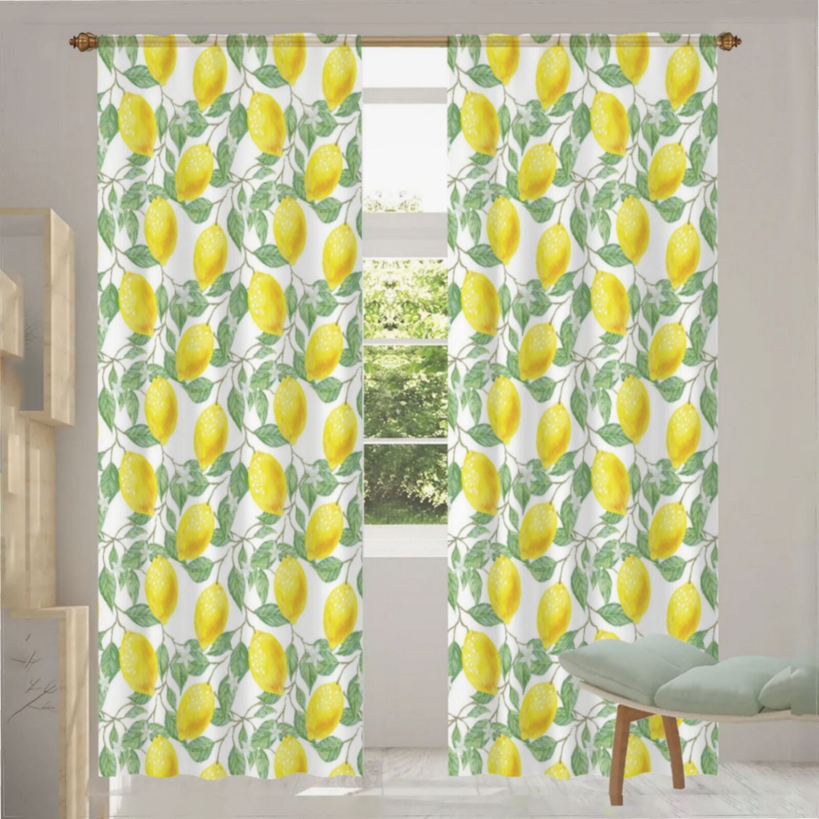 Citrus Fruits Summer Curtains for Living Room Bedroom Decor Transparent ...