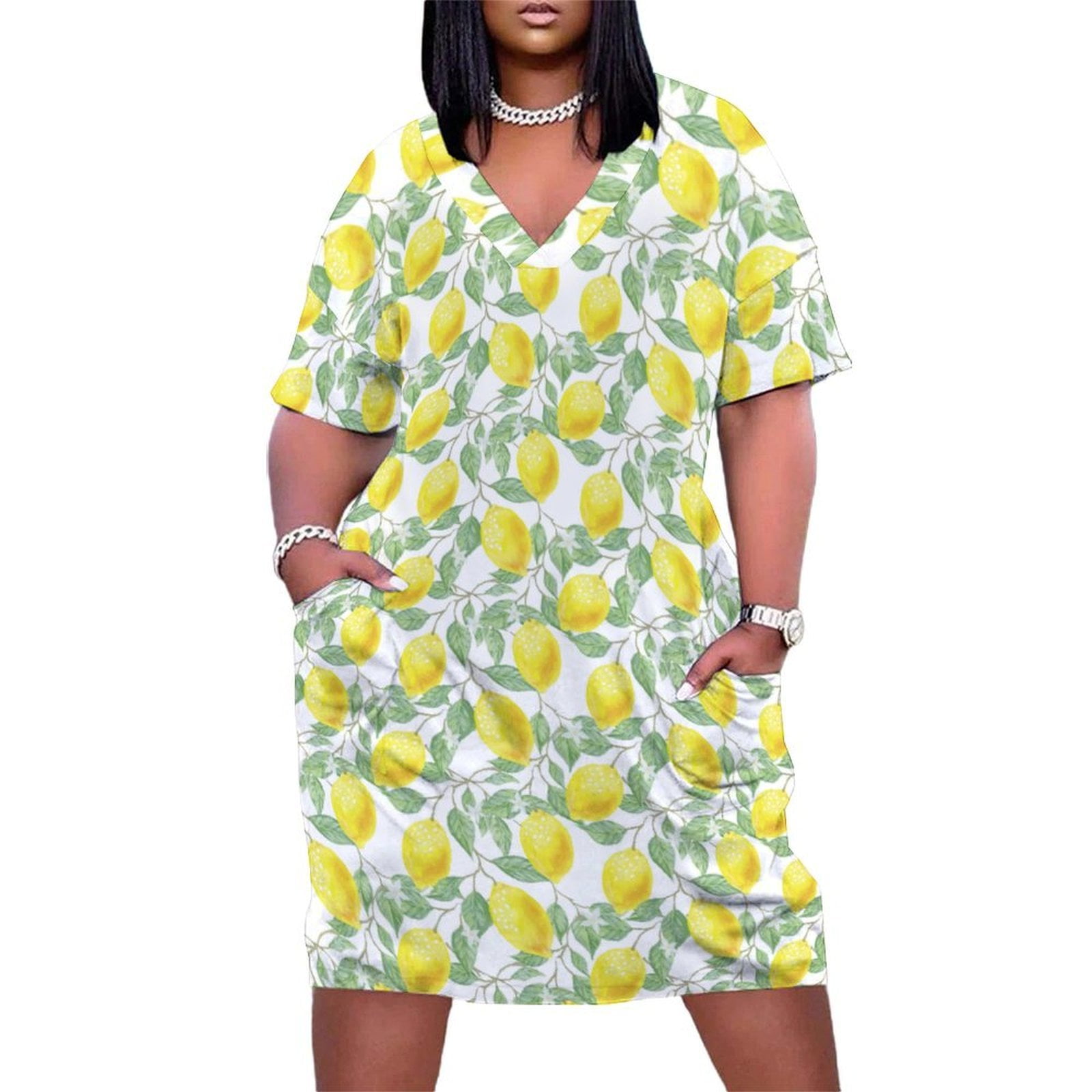Citrus Fruits Summer Loose Pocket Dress Dresses Summer Summer Dresses ...