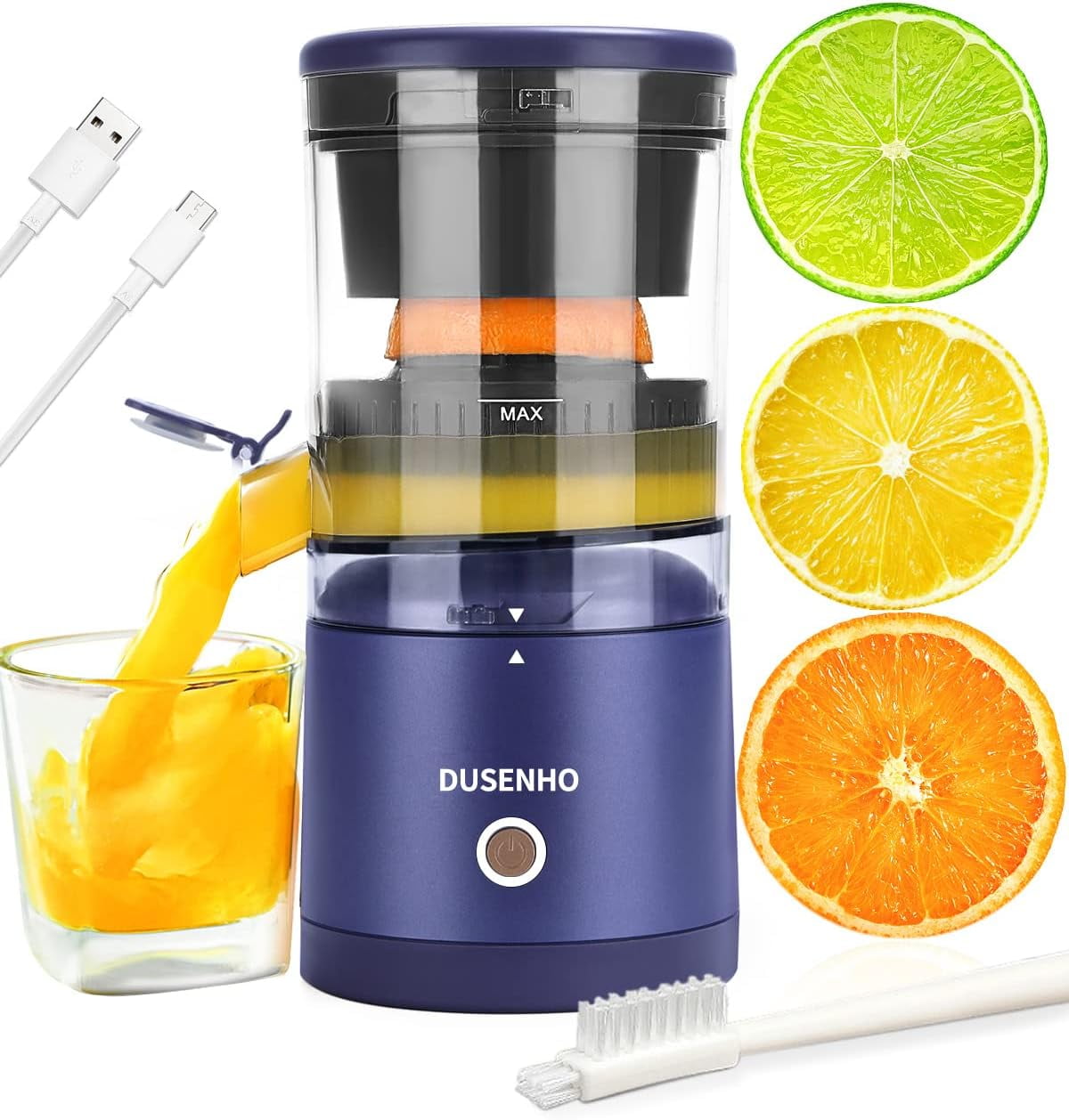 Citrus Juicer Machines Rechargeable - Portable with USB and Cleaning ...
