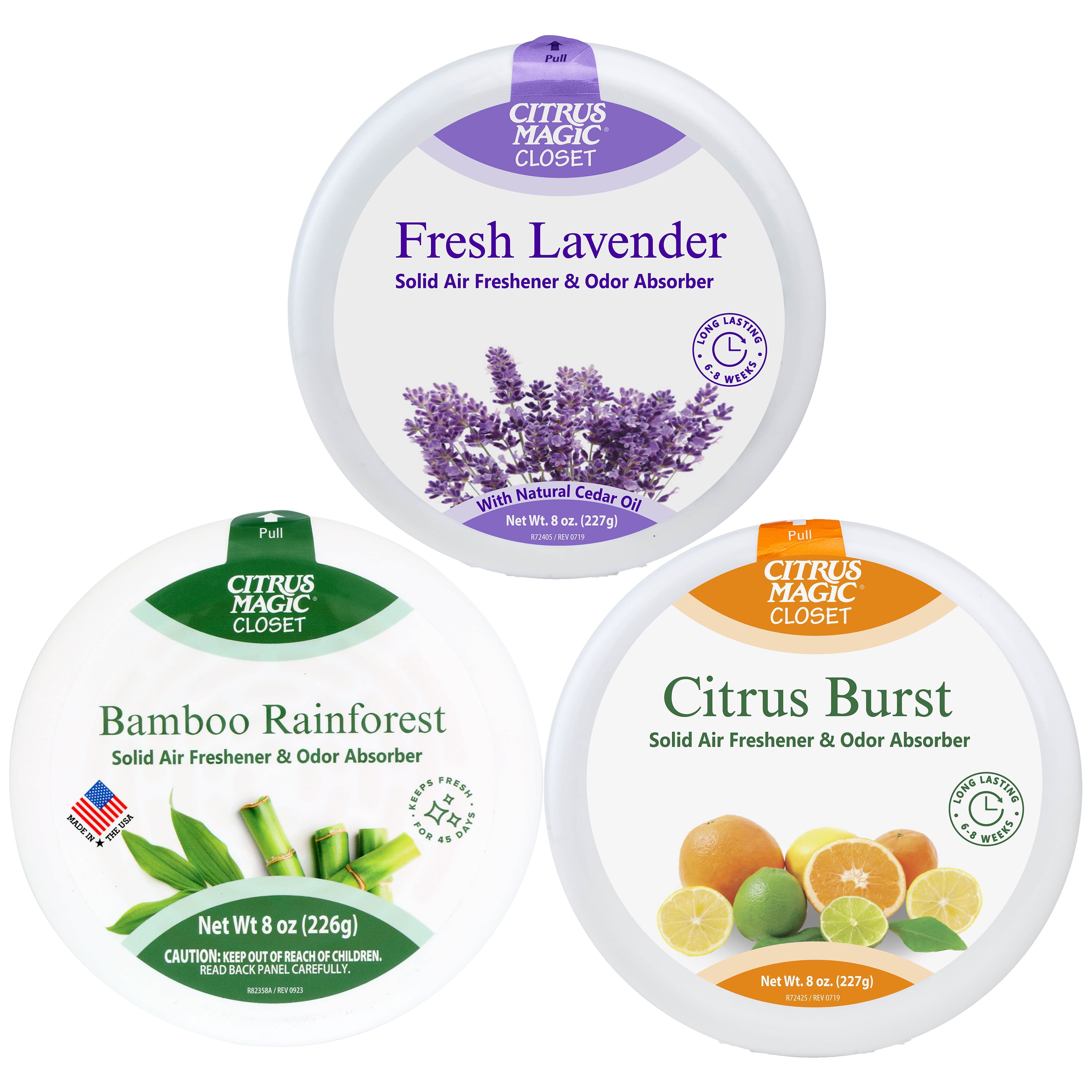 Citrus Magic For Closets Odor Absorbing Solid Air Freshener, Assorted ...