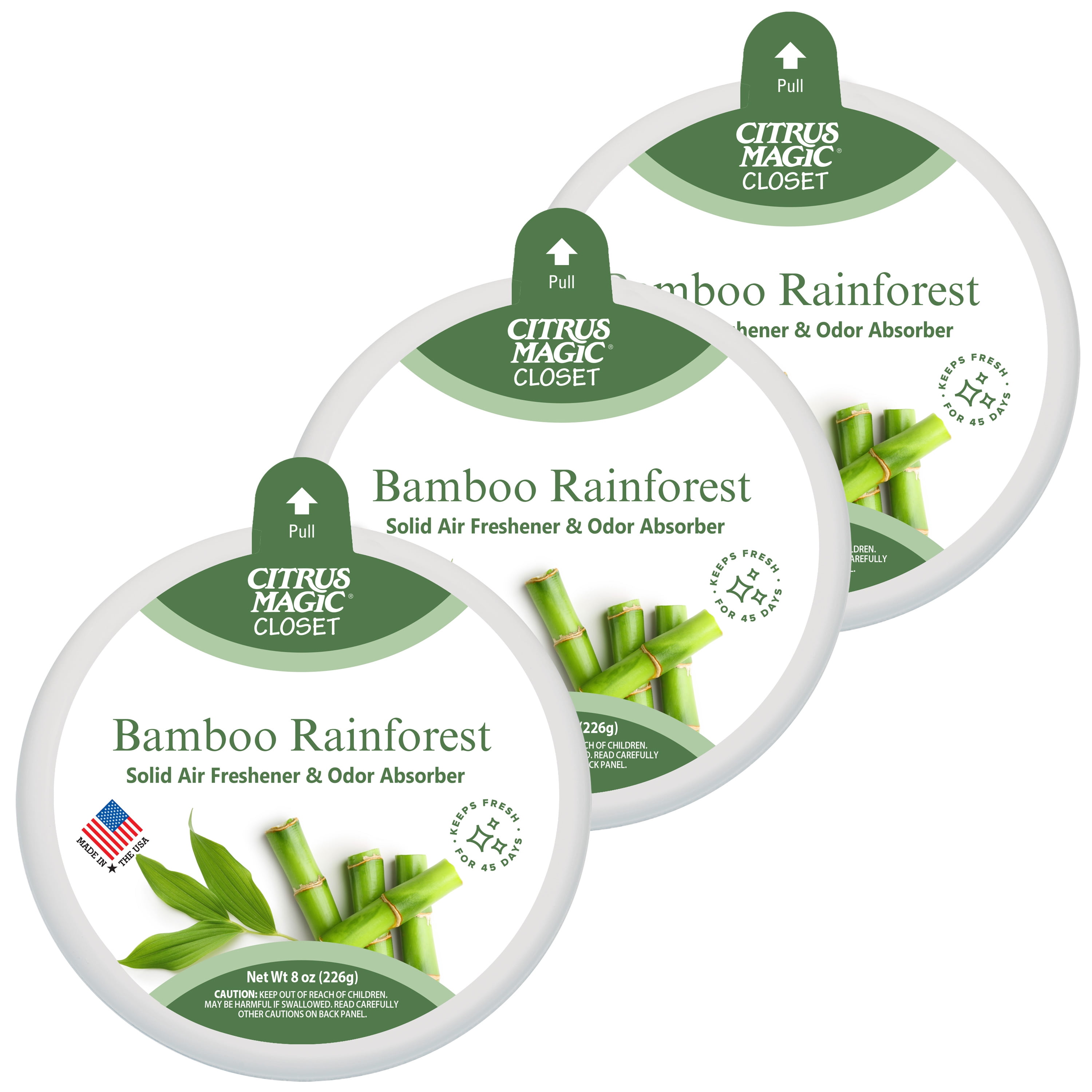 Citrus Magic Odor Absorbing Solid Air Freshener, Bamboo Rainforest, 8-Ounce, Pack of 3 - Walmart.com