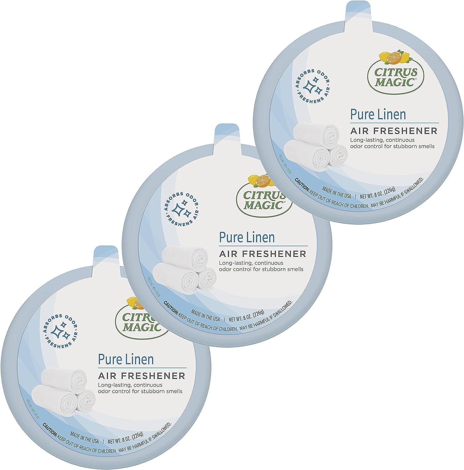 Citrus Magic Odor Absorbing Solid Air Freshener, Pure Linen, 8-Ounce ...