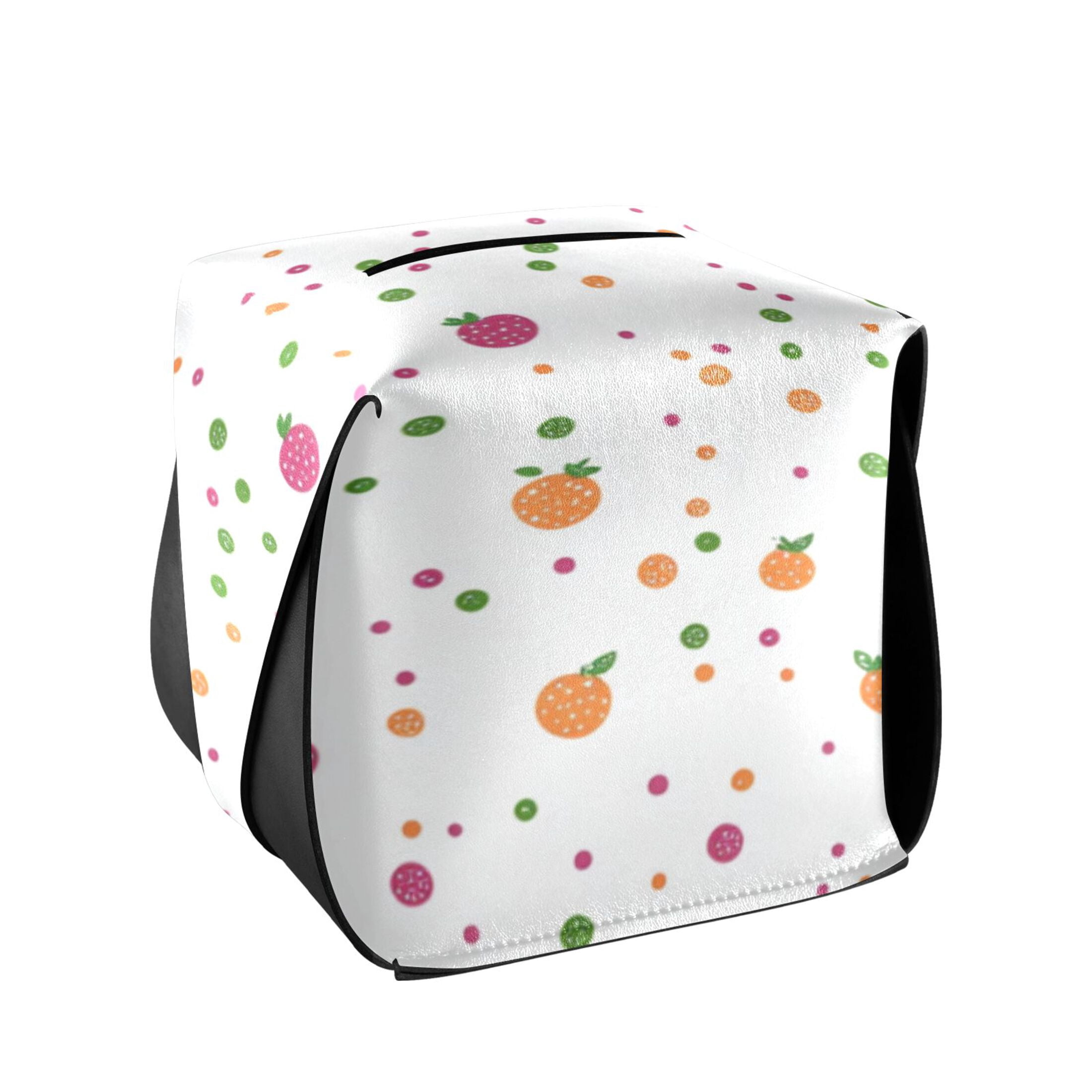 Citrus Medley 5.7in Leather Tissue Box Cover Square PVC Handmade Tissue ...