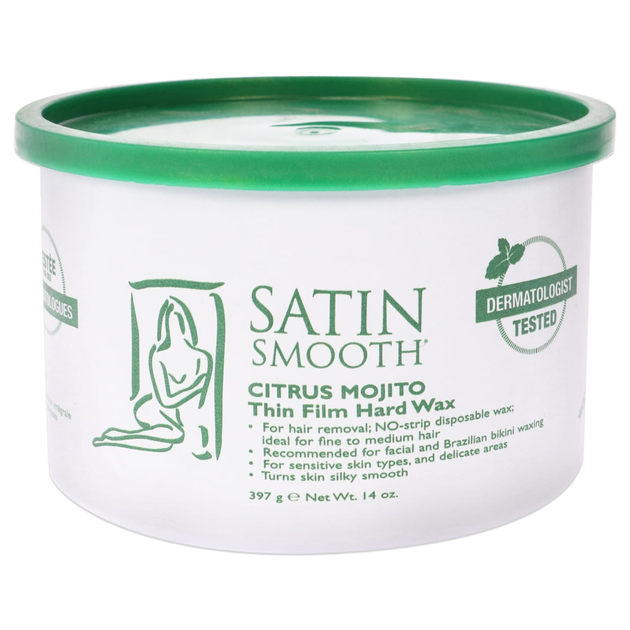 Satin Smooth Citrus Mojito Hard Wax - Heat Hair Removal, Melting, 14 oz ...