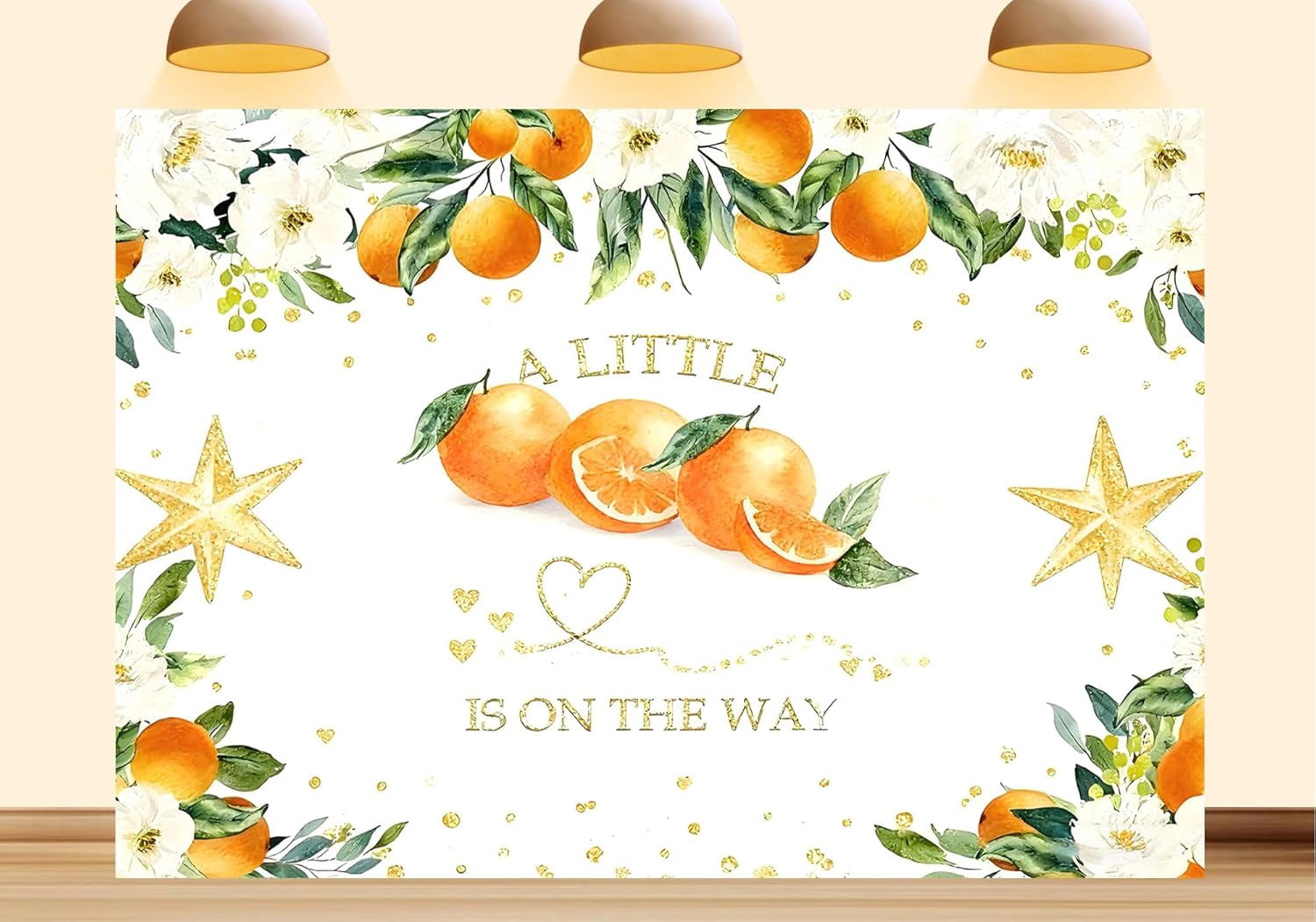 Citrus Orange Gender Reveal Backdrop A Little Cutie is On The Way ...