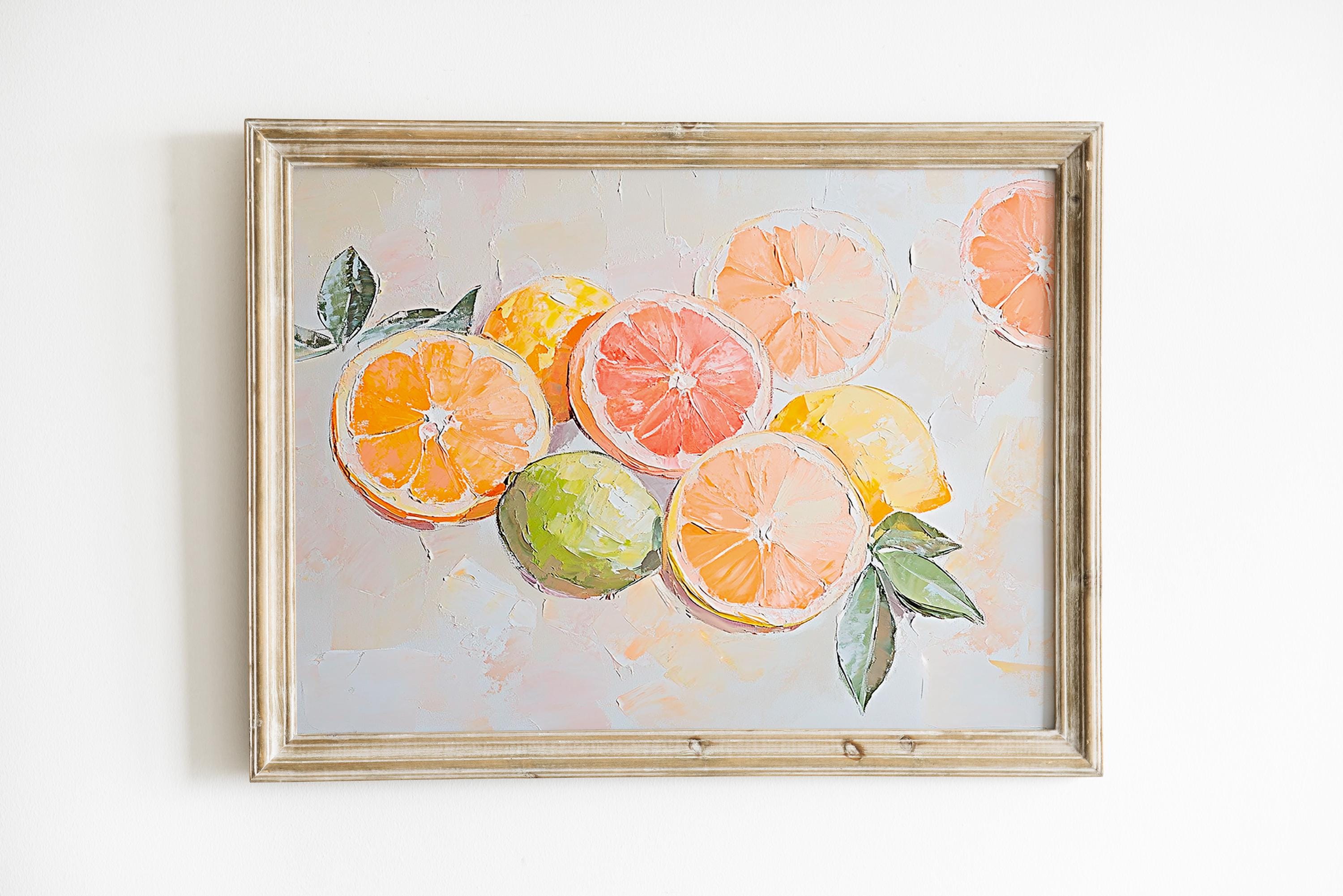 Citrus Print Poster Kitchen Still Life Modern Still Life Citrus Beach ...