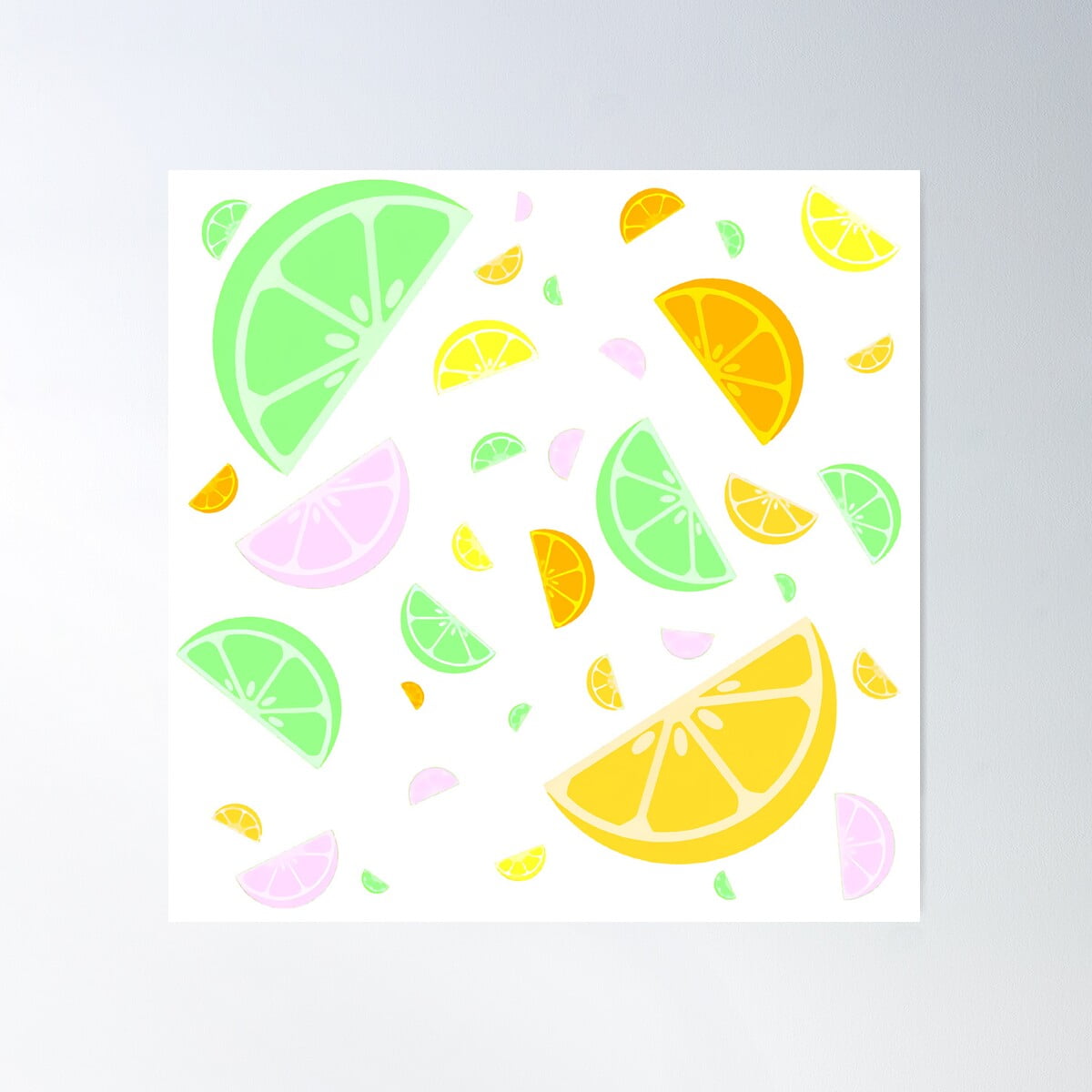 Citrus Rainfall Poster Wall Art, Modern Wall Decor For Living Room ...
