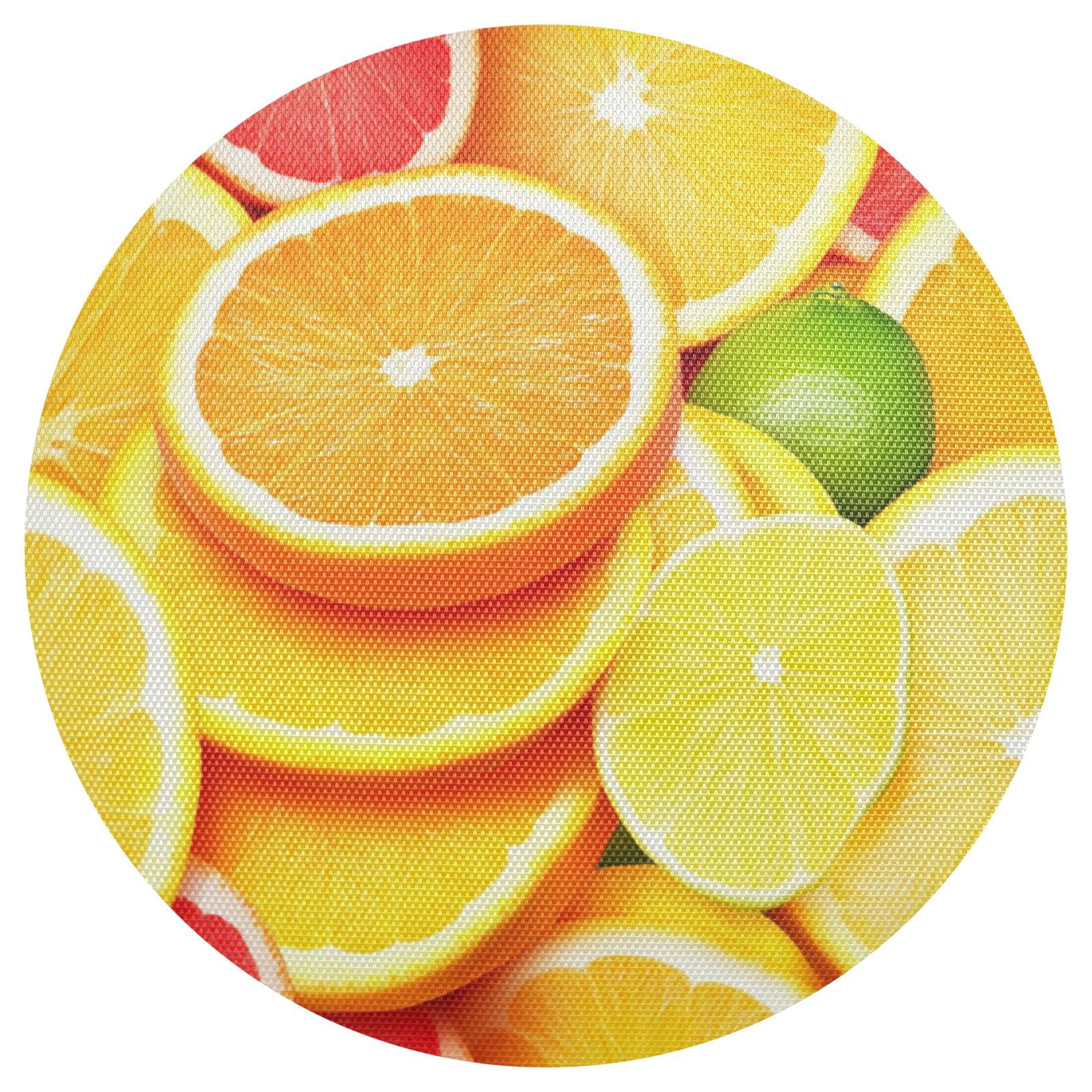 Citrus Slices 4-Piece 15.4in Heat-Proof PVC Plate Mats, Easy Cut and ...