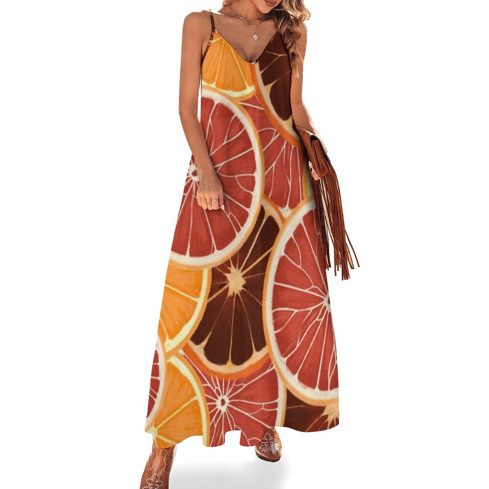 Citrus Slices Sleeveless Dress luxury women's party dress evening prom ...