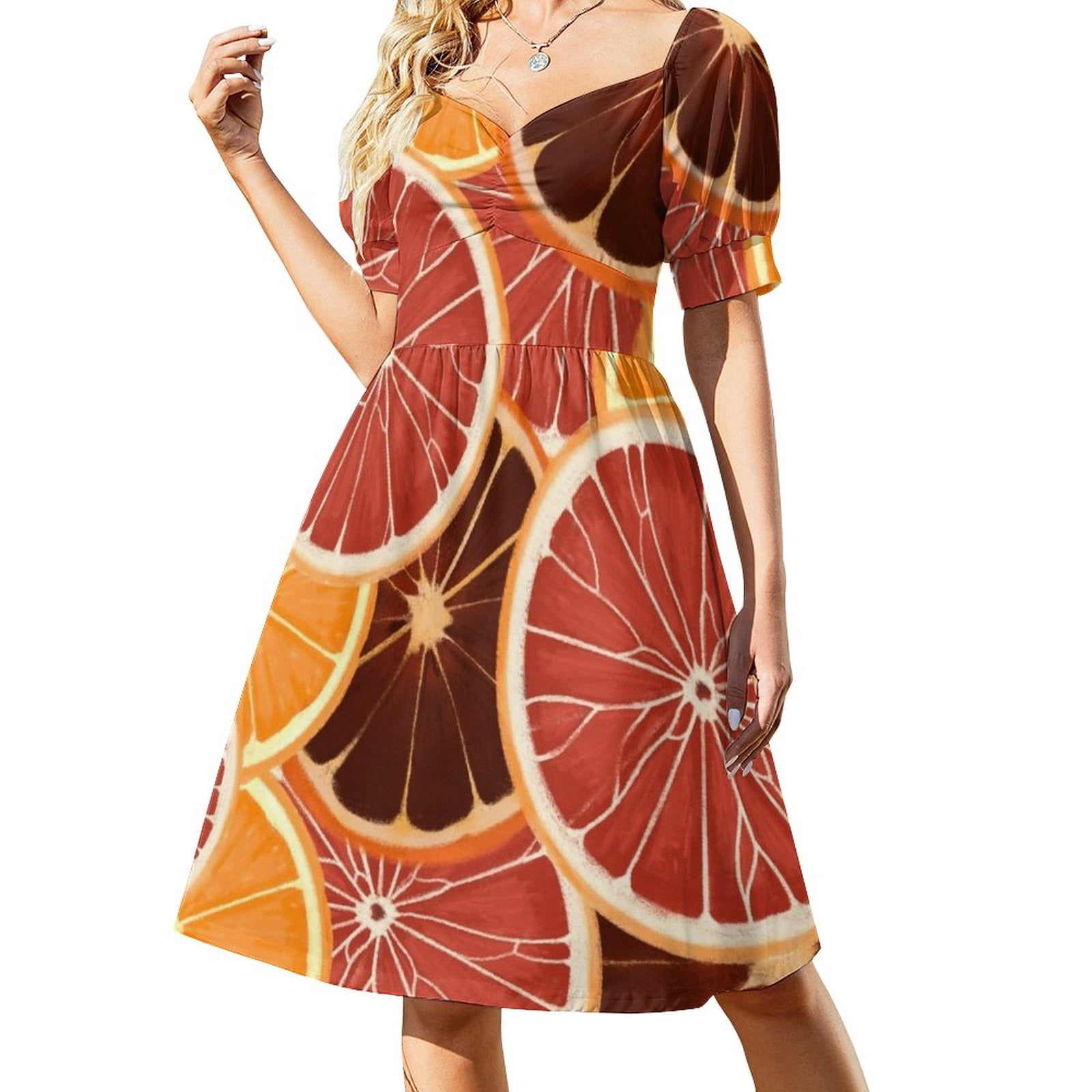 Citrus Slices Sleeveless Dress women dress women dresses ladies dresses ...