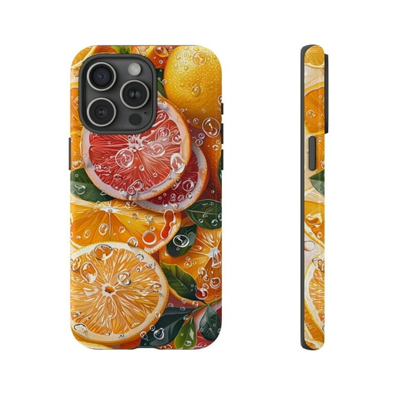 Citrus Splash Lemon Orange Fruit Pattern Art Phone Case with iPhone 17 ...