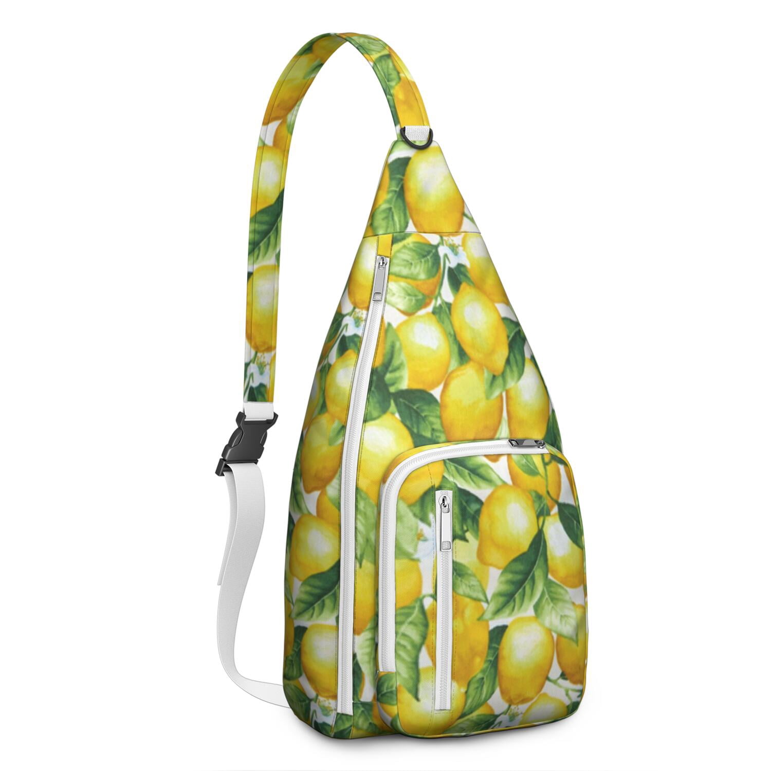 Citrus Splash Sling Backpack - Watercolor Lemon Print Crossbody Bag ...