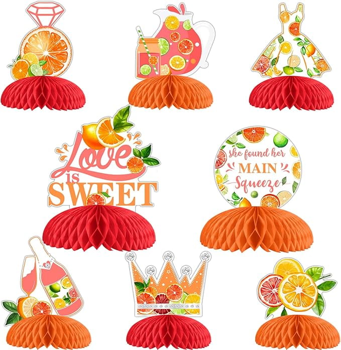 Citrus Themed Bridal Shower Honeycomb Centerpiece She Found Her Main ...